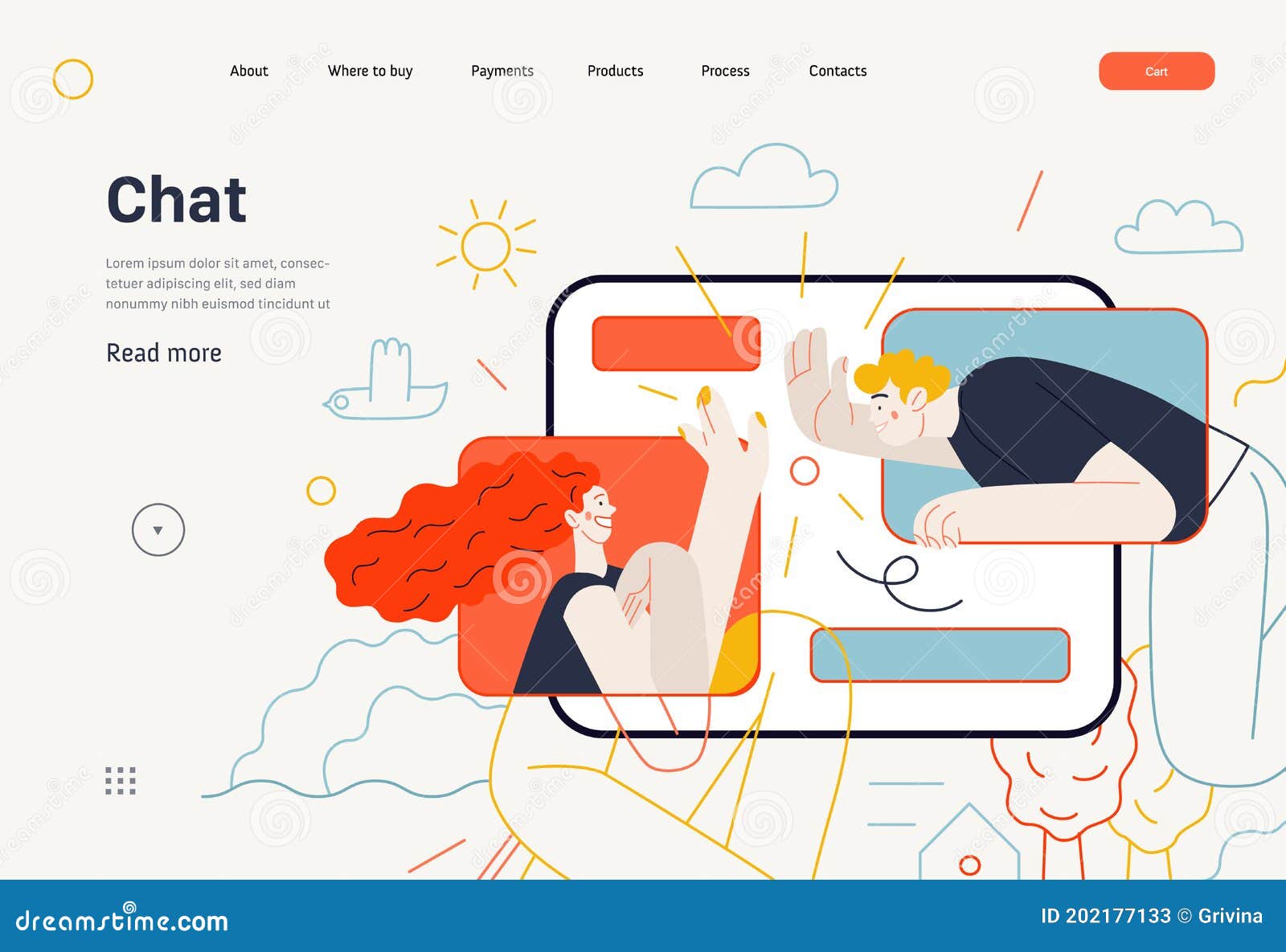 Business Topics - Chat, Web Template Stock Vector - Illustration of ...