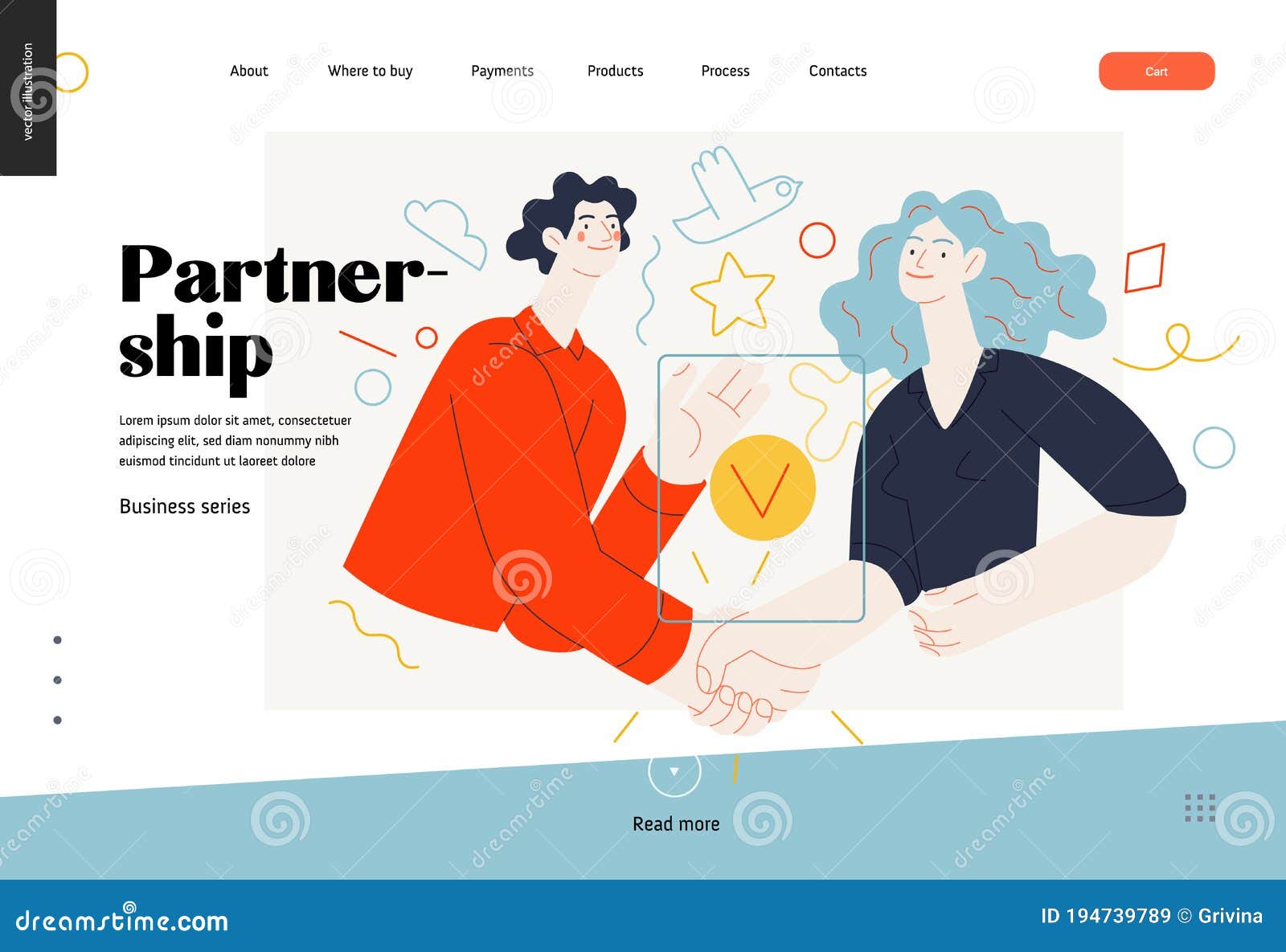 Business Topics - Partnership, Web Template Stock Vector - Illustration ...