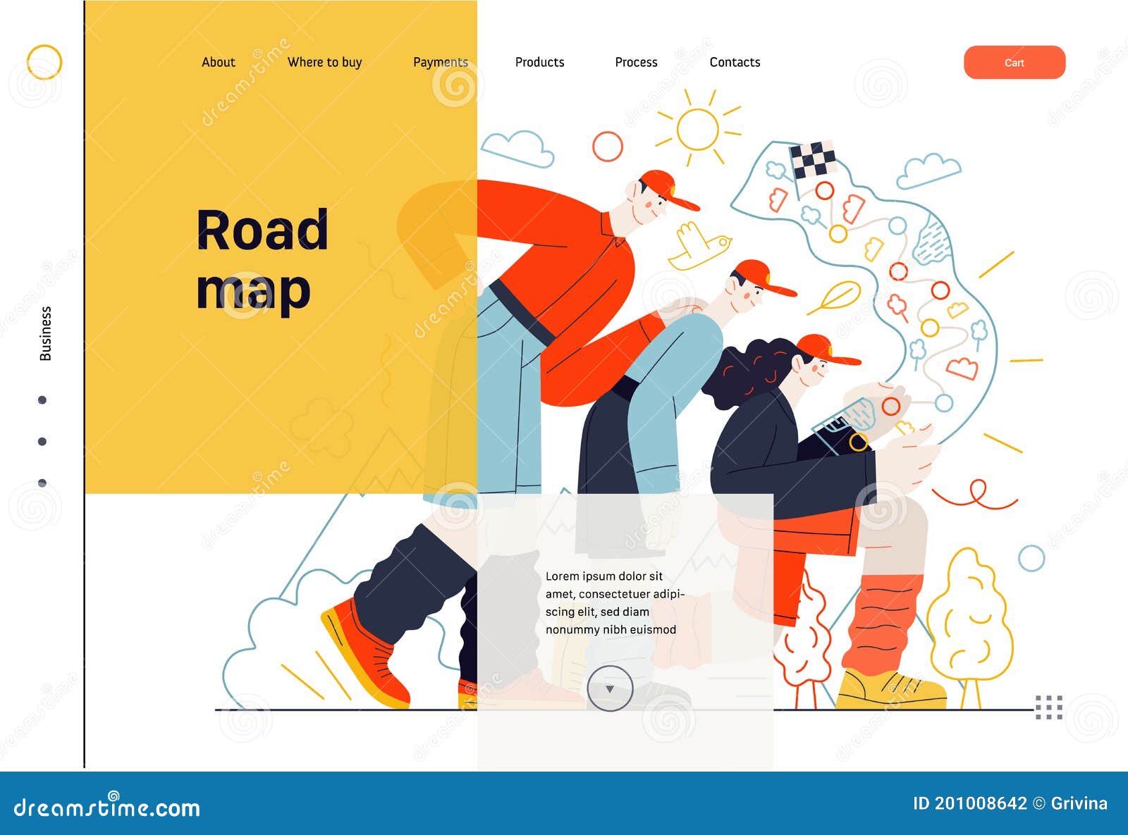 Business Topics - Road Map, Web Template Stock Vector - Illustration of ...