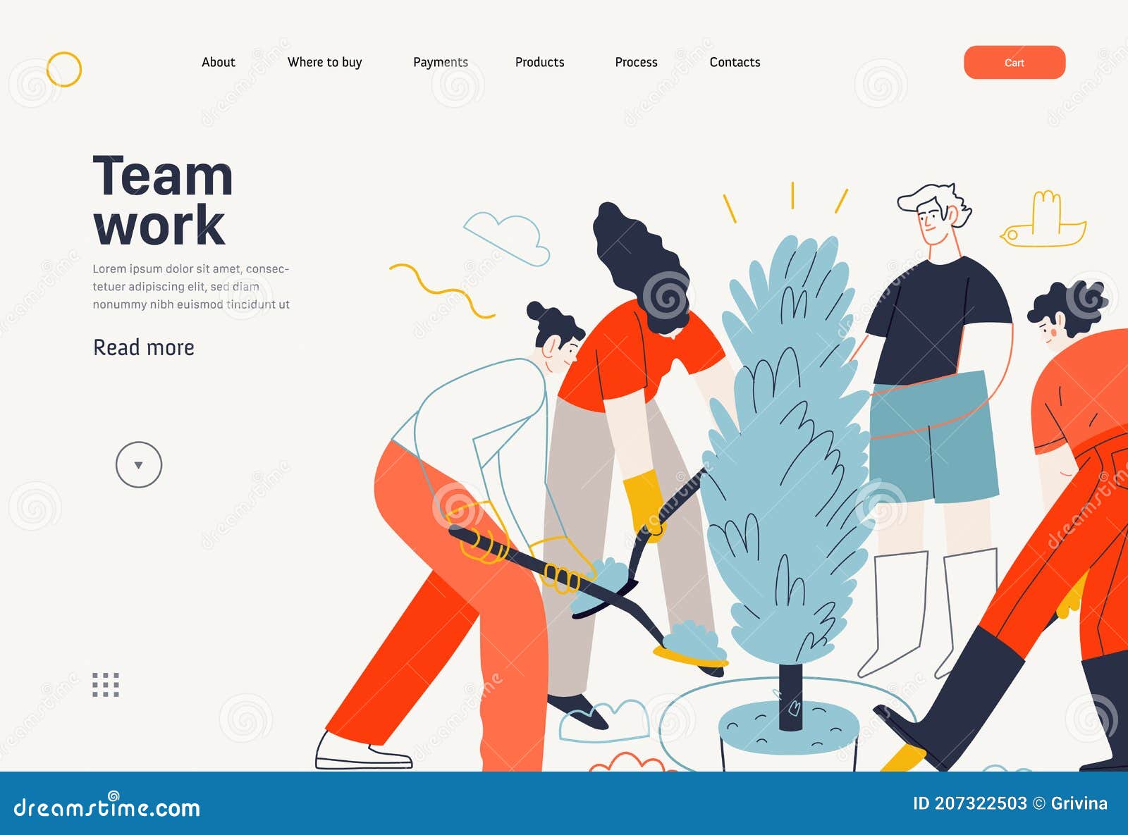 Business Topics - Teamwork, Web Template Stock Illustration ...