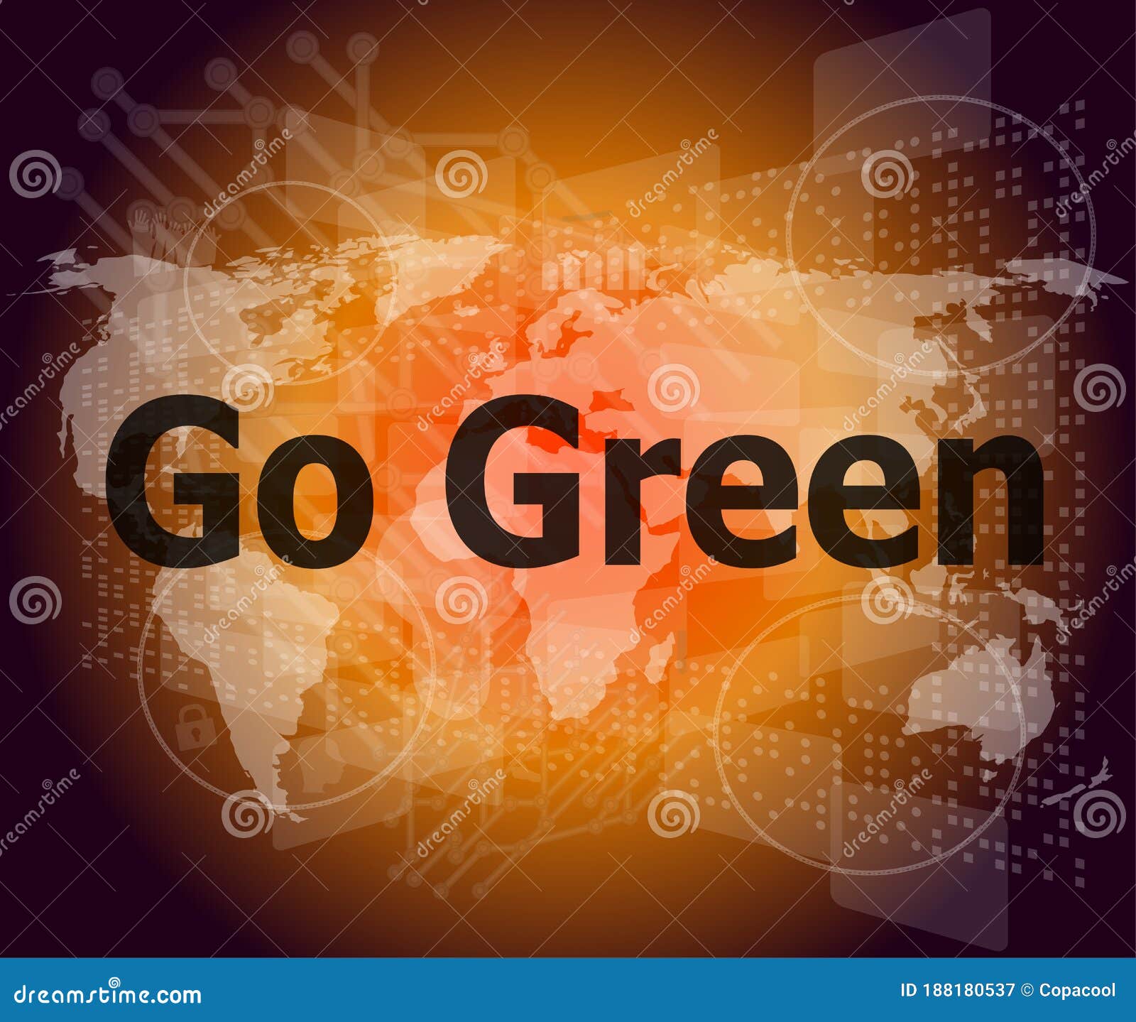 Business Touch Screen with Message - Go Green Stock Illustration ...
