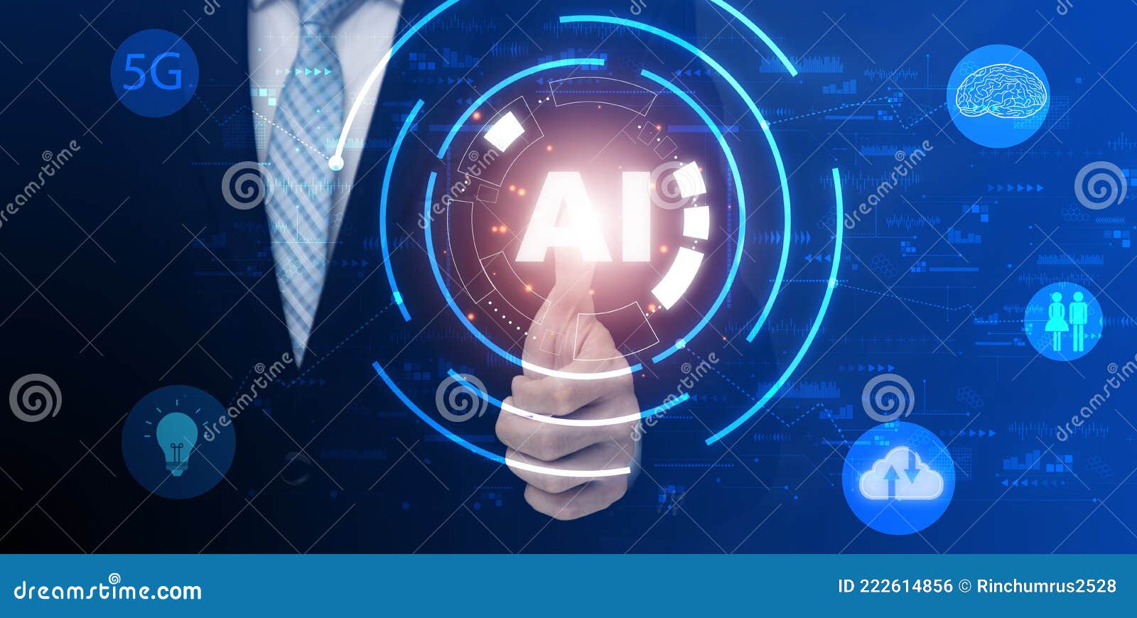 Business Touching Artificial Intelligence AI,on Big Data Network ...