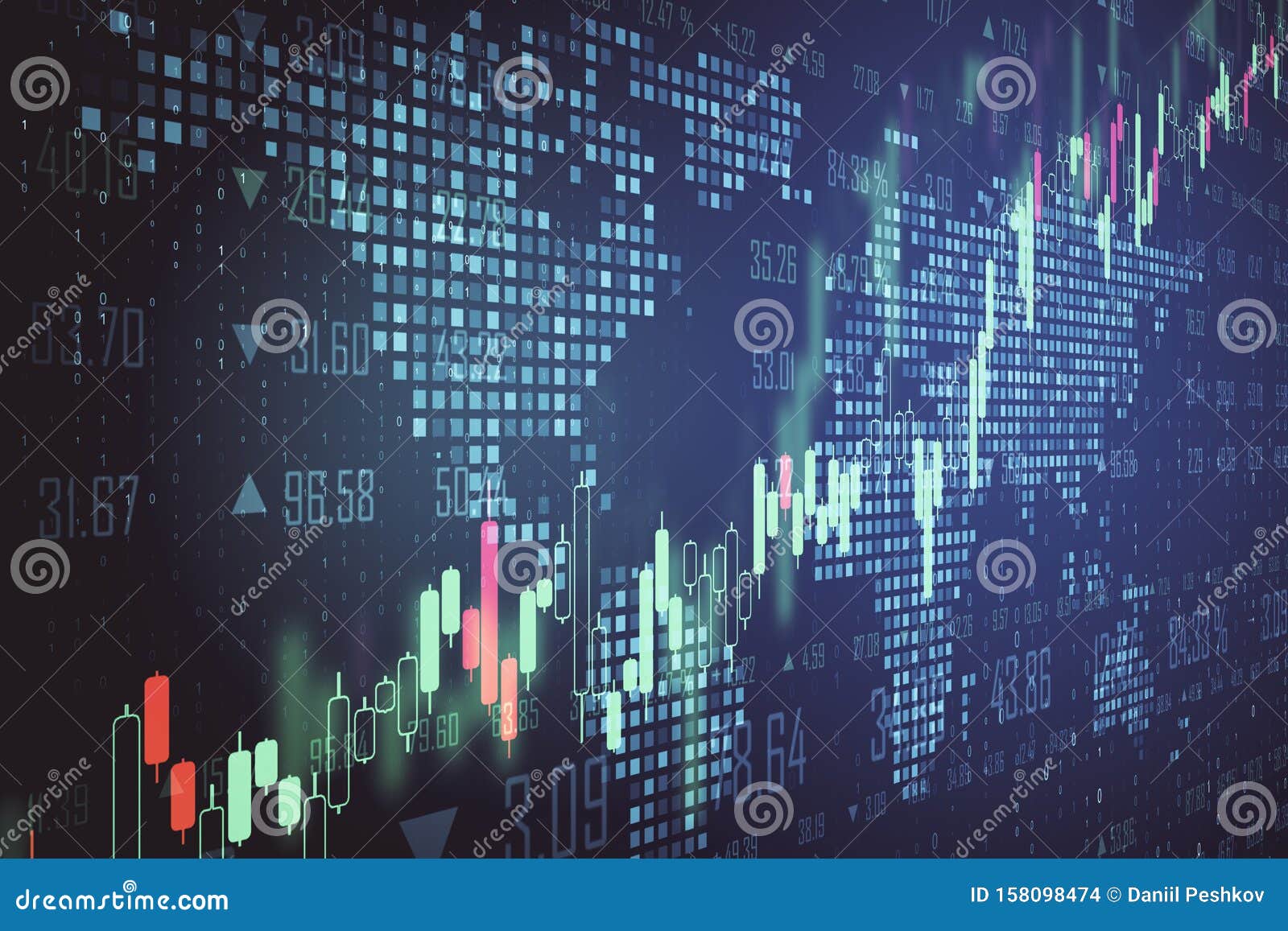 Business Trading Concept with Digital Screen with Forex Graphs and ...