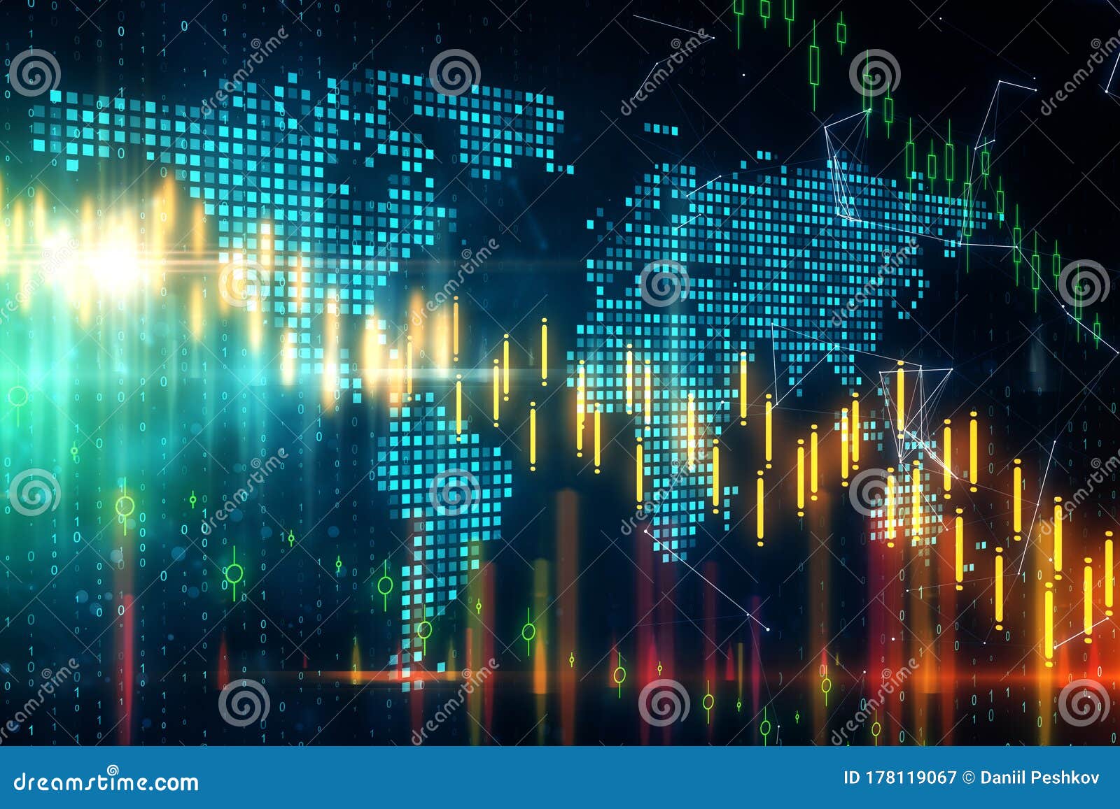 Business Trading Concept with Digital Screen with Forex Graphs and ...
