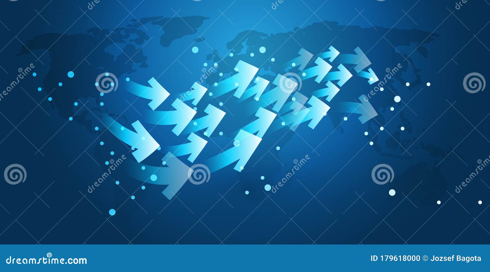 Business Trading, Global Networks, Data Flow Design Concept with Arrows ...