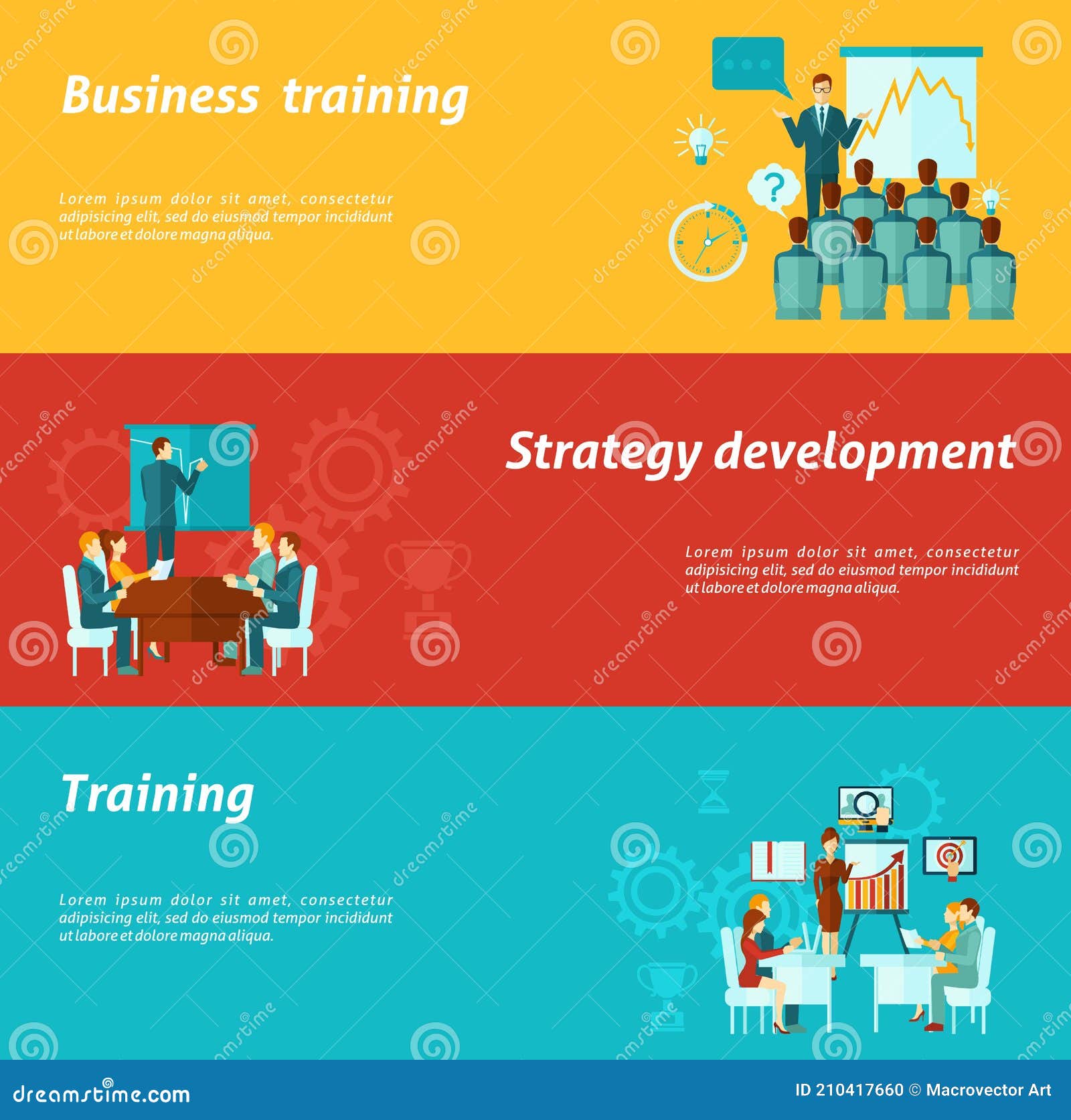 Business Training Banners stock vector. Illustration of communication ...