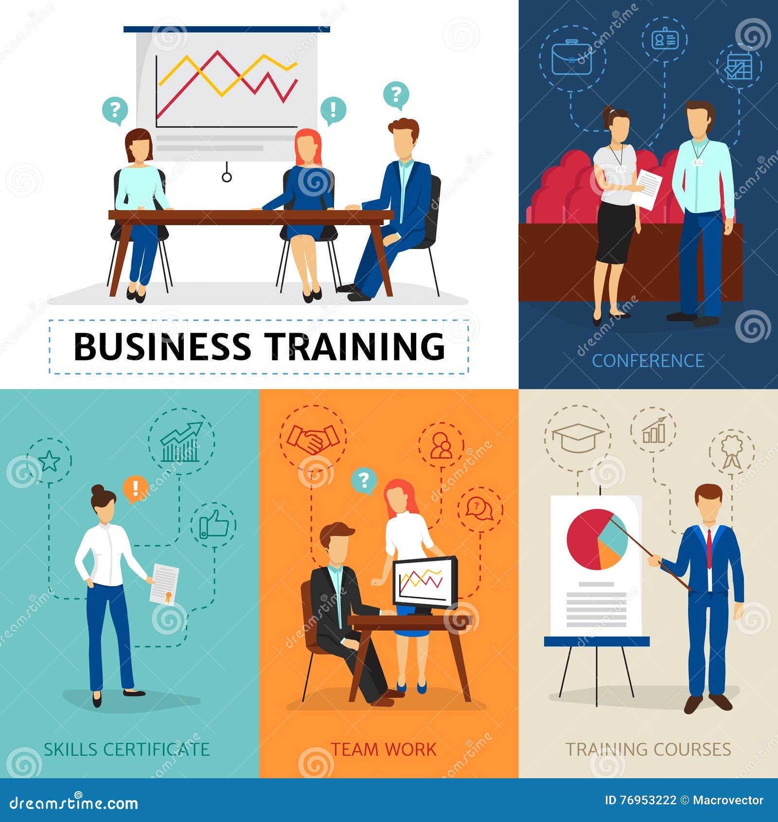Business Training Concept Composition Banner Stock Vector ...