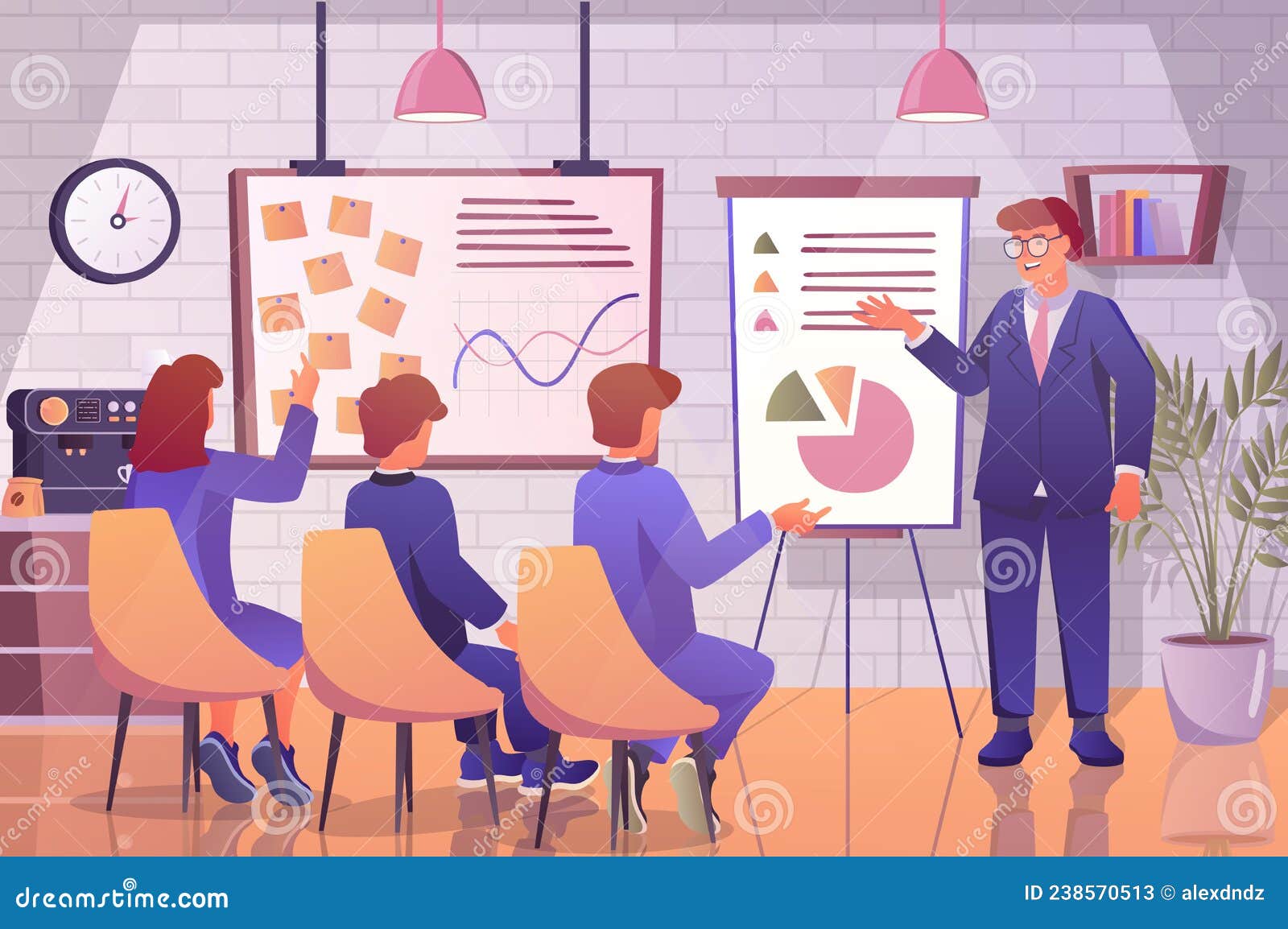 Business Training Concept in Flat Cartoon Design. Stock Vector ...