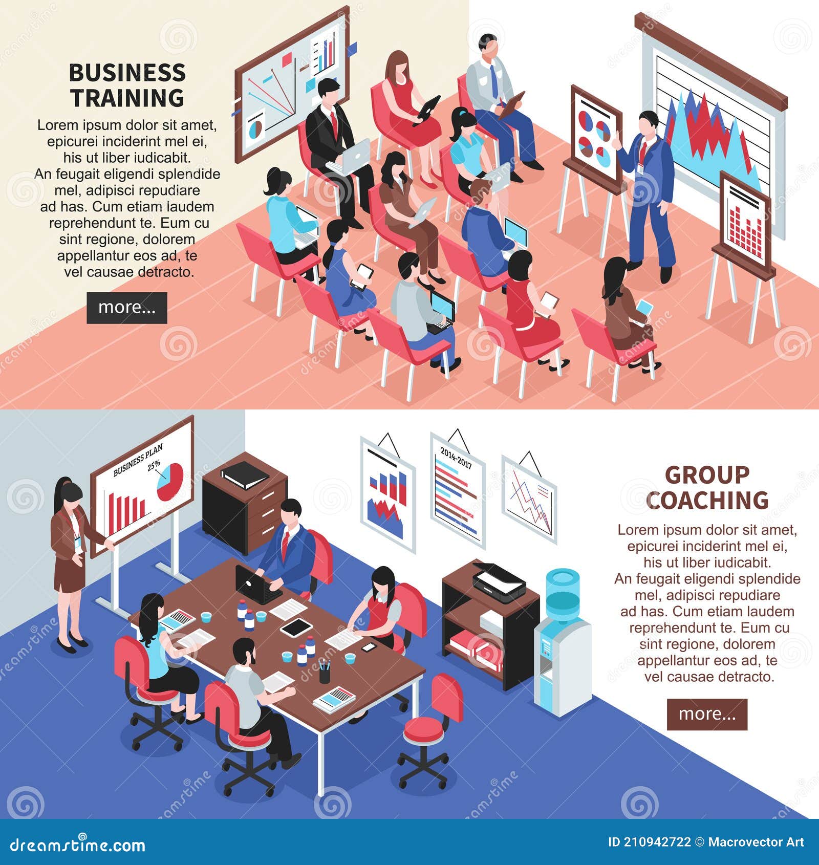 Business Training and Group Coaching Banners Stock Vector ...