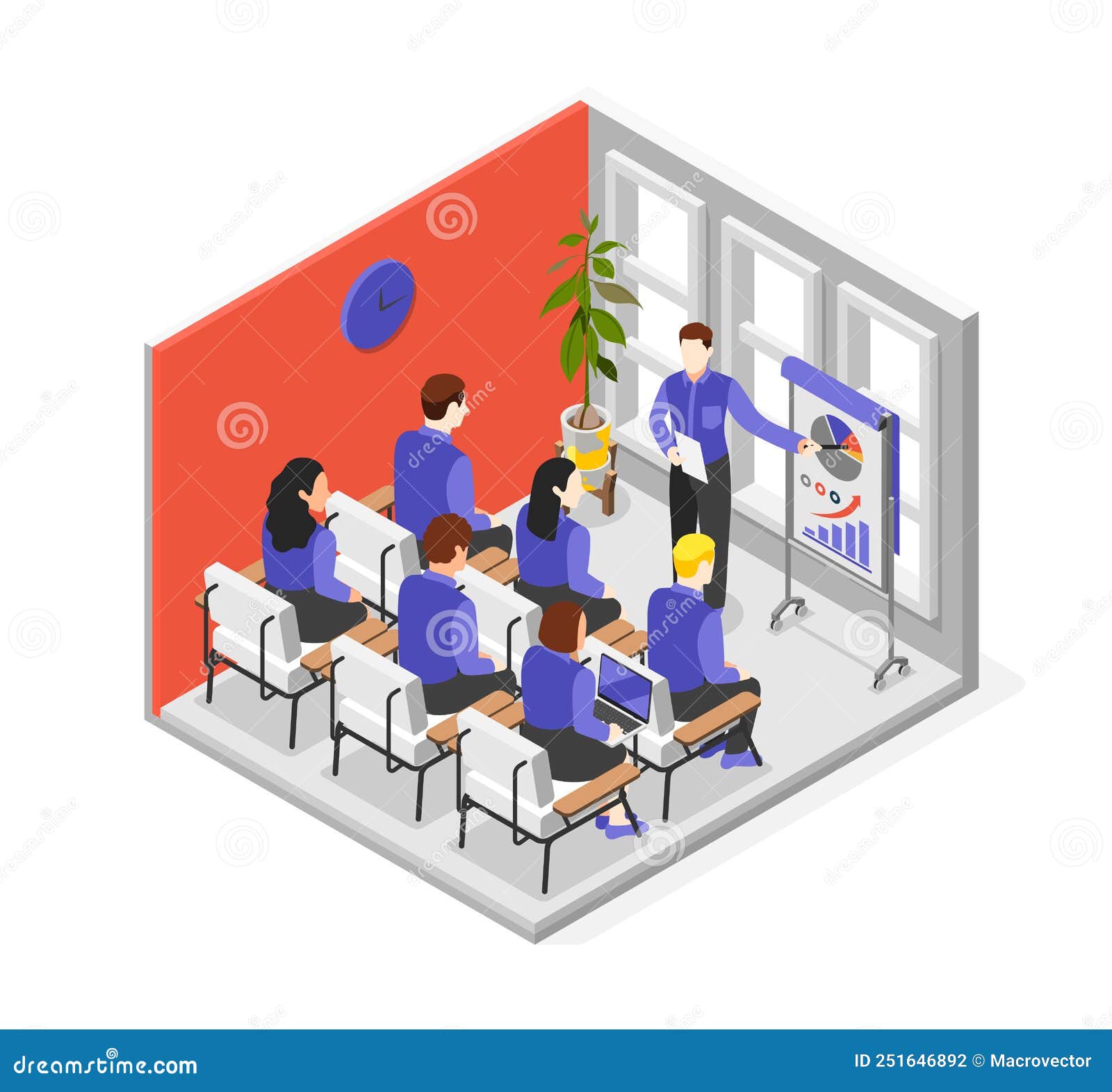 Business Training Isometric Composition Stock Vector - Illustration of ...