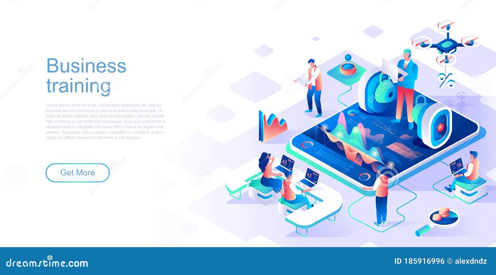 Business Training Landing Page Vector Template. Stock Vector ...