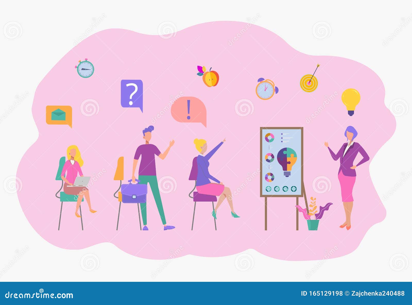 Staff Development Linear Icons Set. Training, Growth, Improvement ...