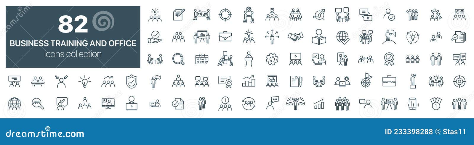 Business Training and Office Icons Collection. Vector Illustration ...