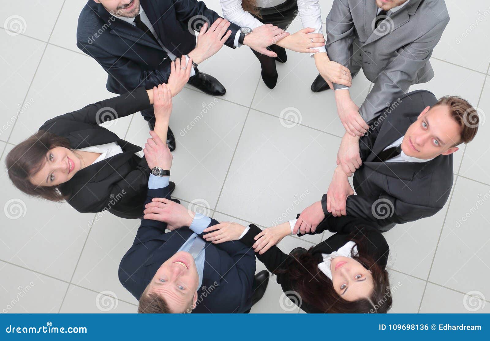 Concept of Partnership. Business People Standing in a Circle. Stock ...