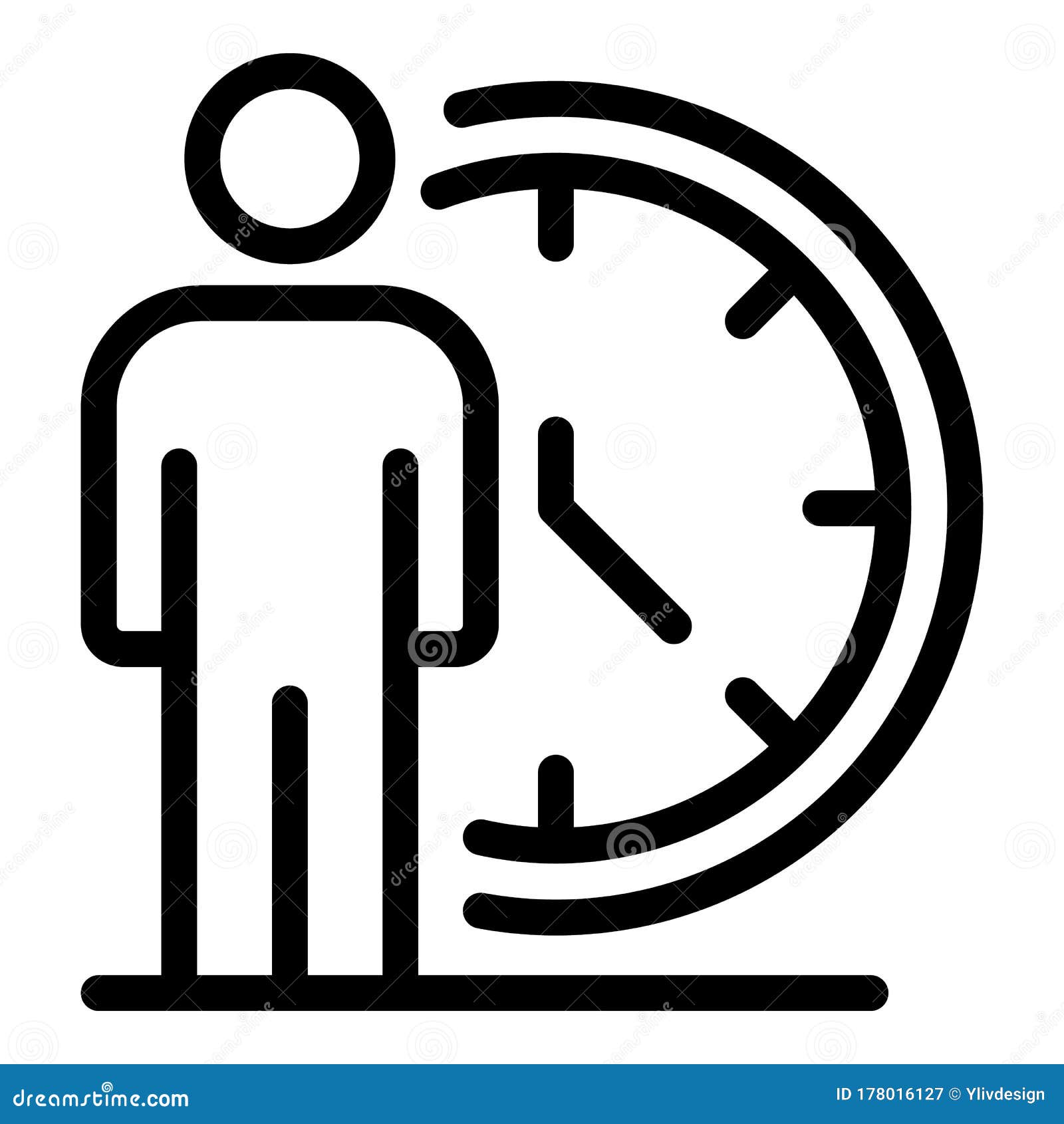 Business Training Time Clock Icon, Outline Style Stock Vector ...