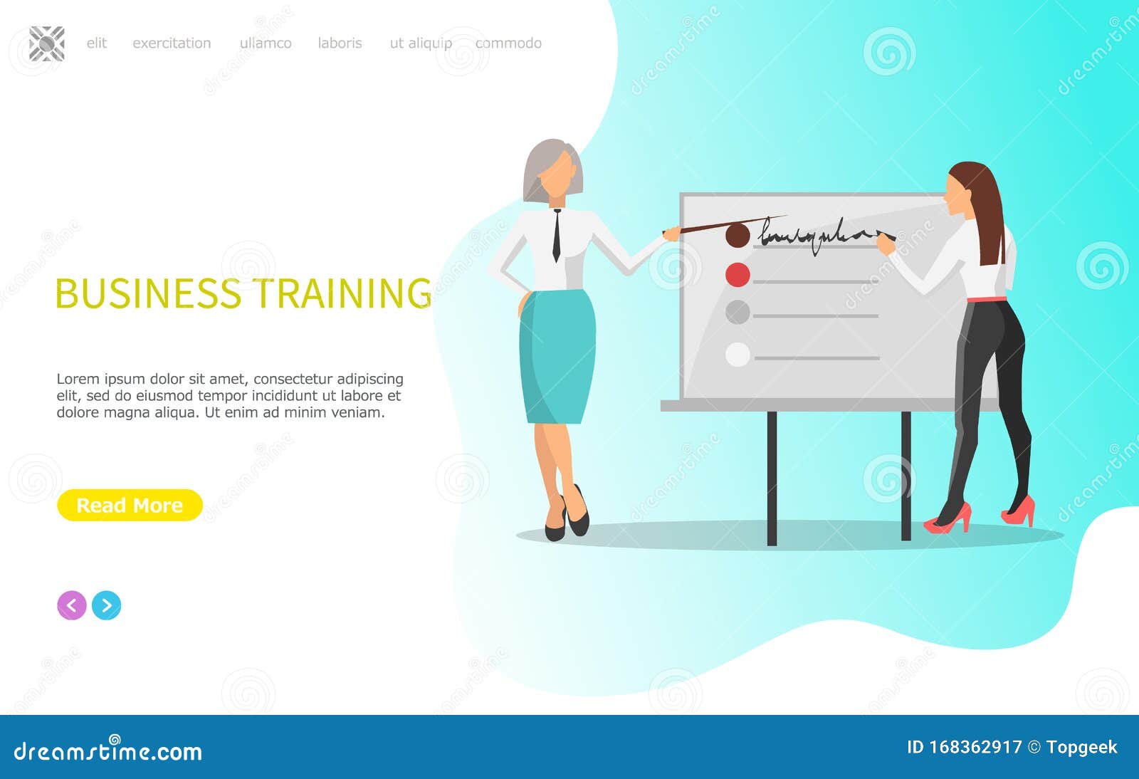 Business Training, Whiteboard with Infographics Stock Vector ...