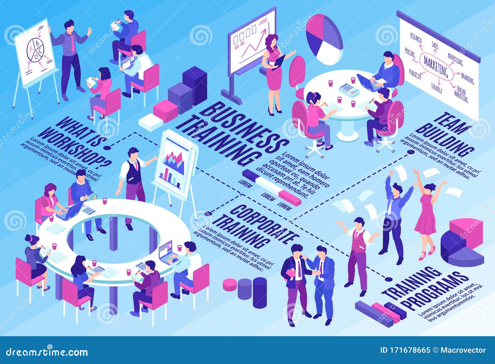 Business Training Workshop Composition Stock Vector - Illustration of ...