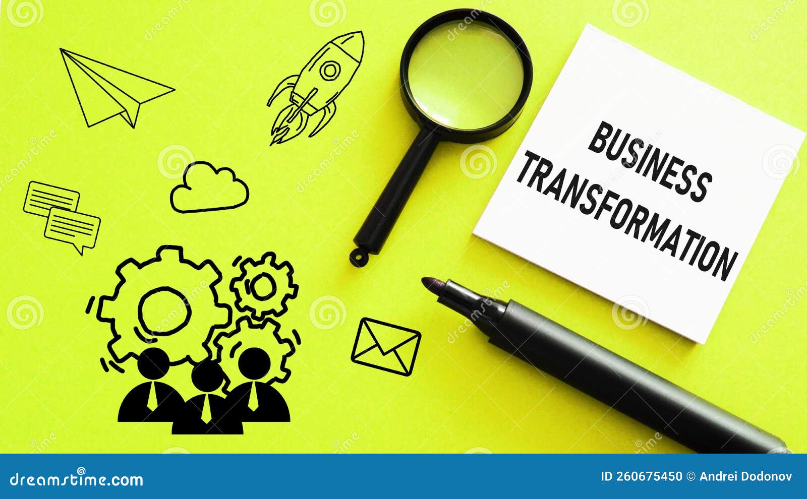 Business Transformation is Shown Using the Text Stock Photo - Image of ...
