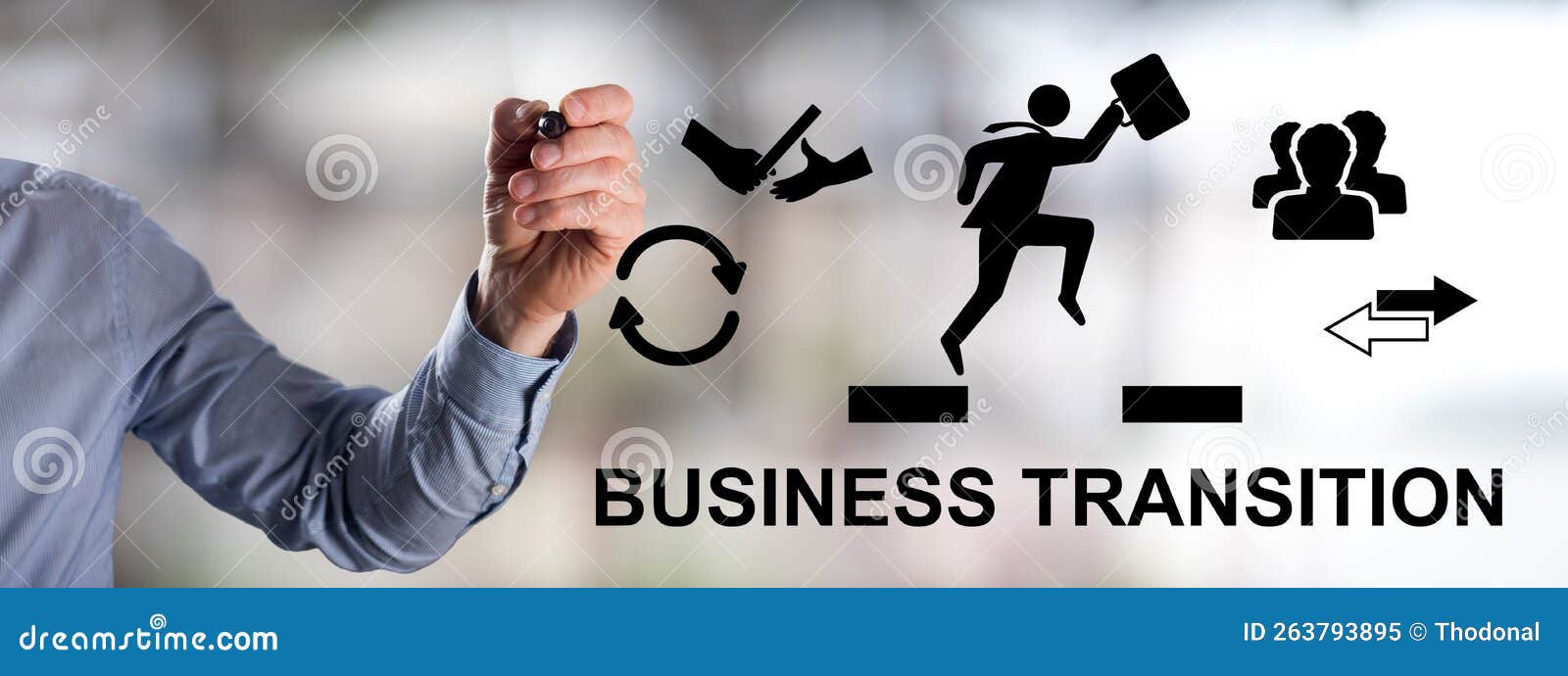 Business Transition Concept Drawn by a Man Stock Illustration ...