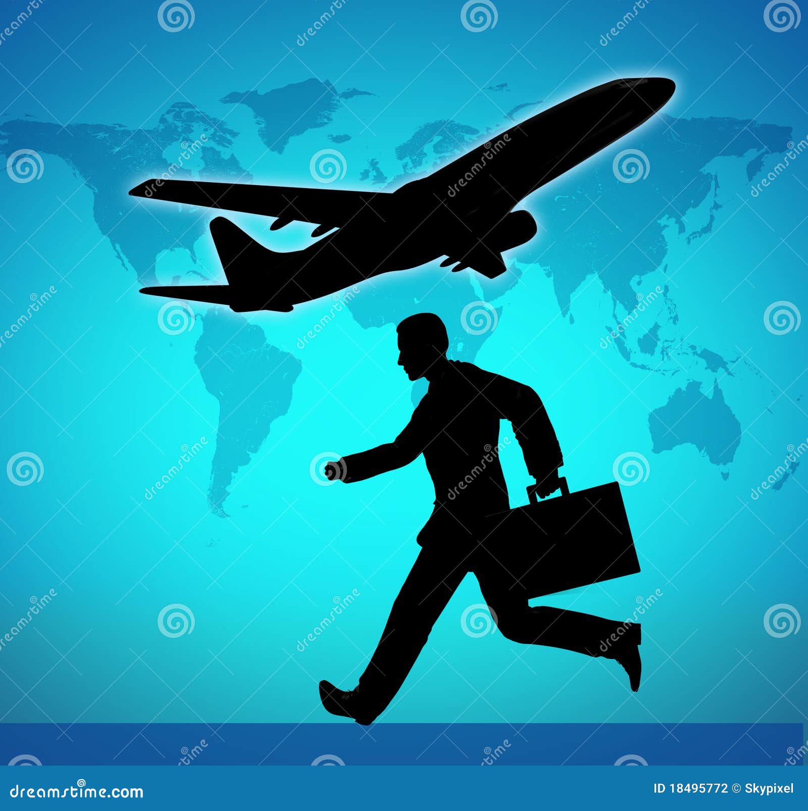 Business Travel Catching a Flight Symbol Stock Illustration ...