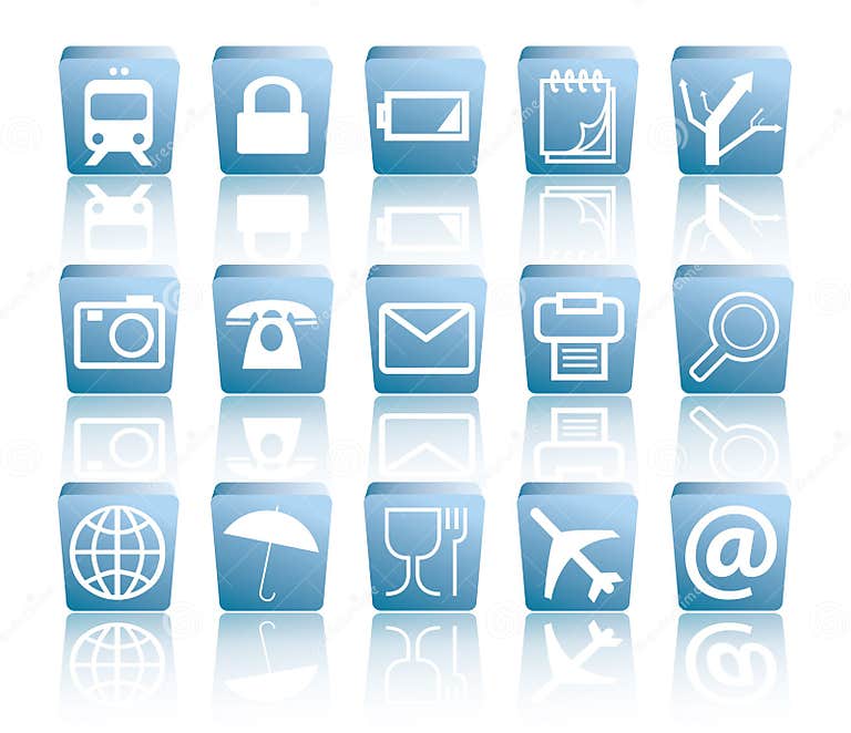 Set of Business Travel and Communication Icons Stock Vector ...