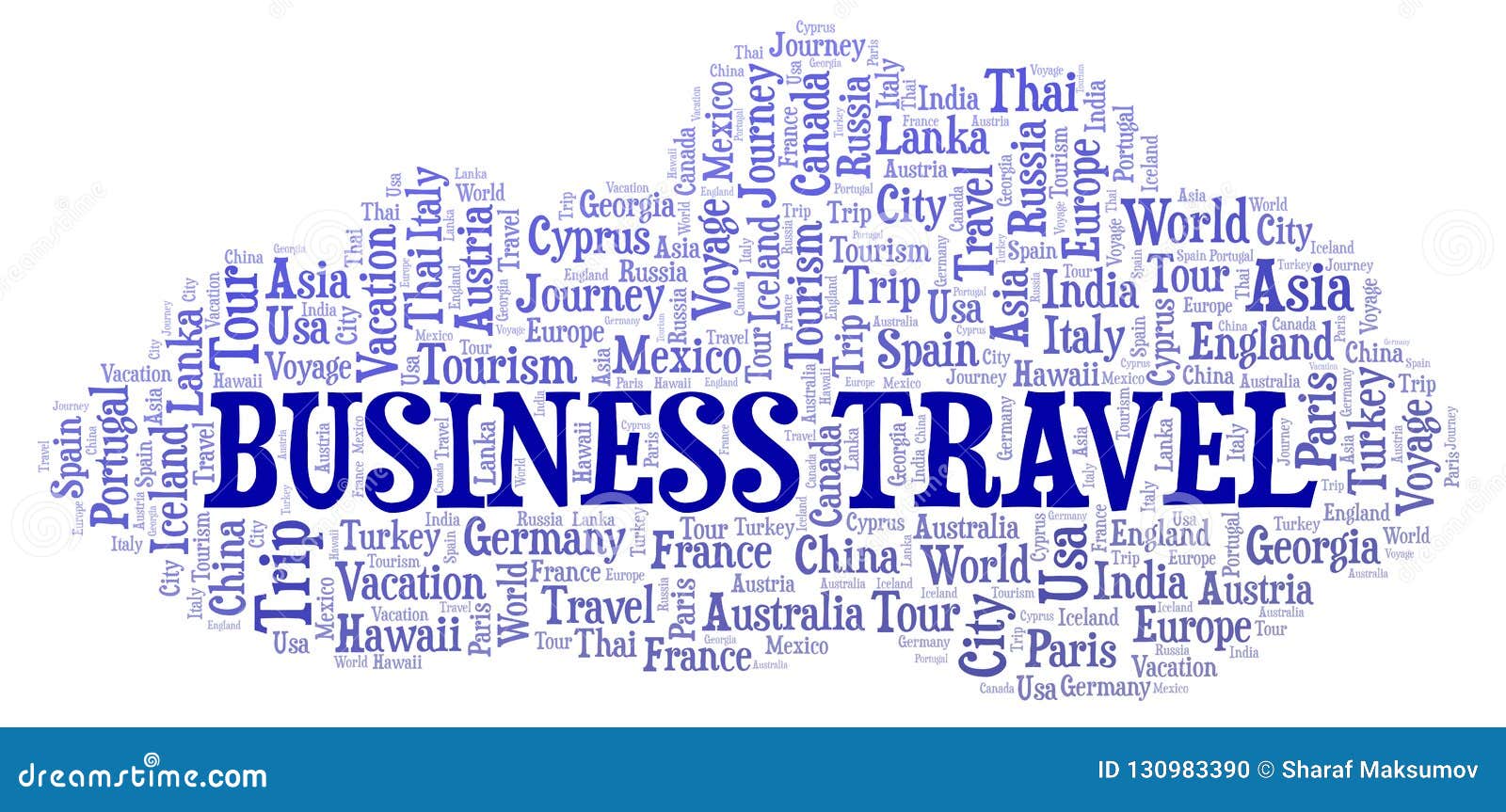 Business Travel Word Cloud. Stock Illustration - Illustration of ...