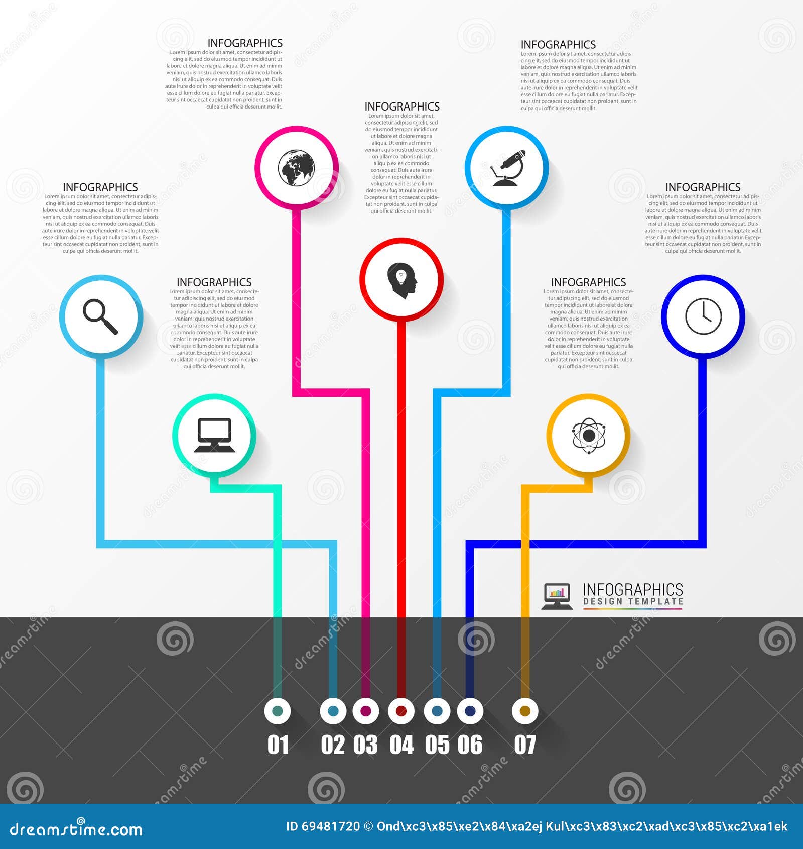Tree Timeline Process Mindmap Vector Infographics | CartoonDealer.com ...