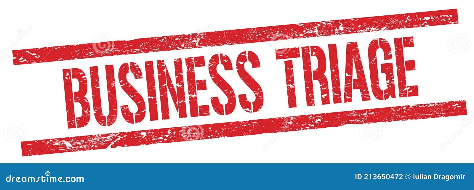 BUSINESS TRIAGE Text on Red Grungy Rectangle Stamp Stock Illustration ...