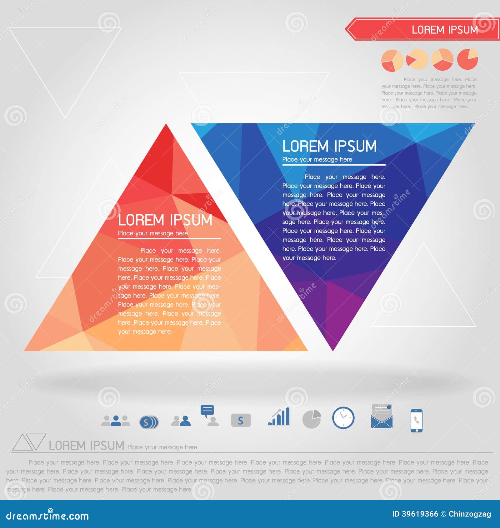Business Triangle Banner and Business Icon Stock Vector - Illustration ...