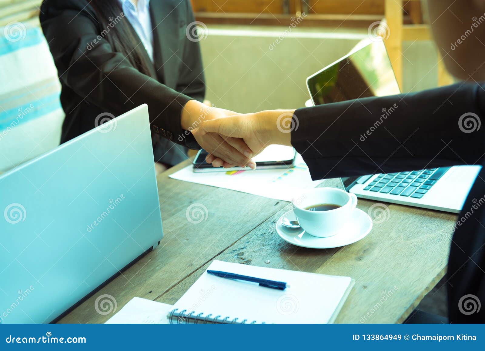 Business Trust Commitment Which Business Partners Holding Hands Stock ...