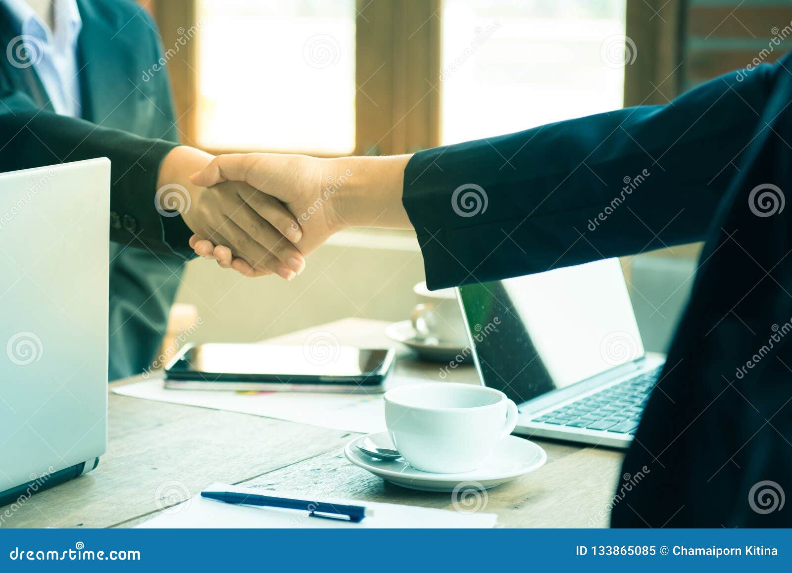 Business Trust Commitment Which Business Partners Holding Hands Stock ...