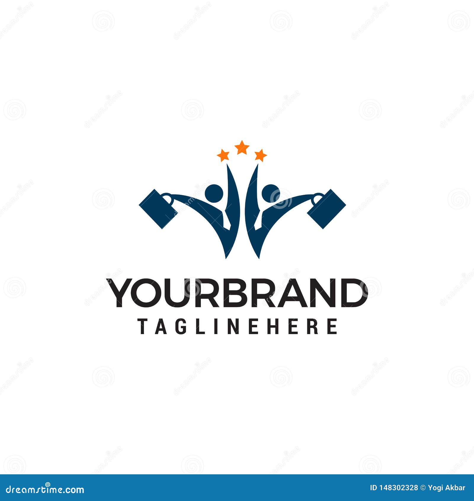 Business Two People Star Logo Design Concept Template Stock Vector ...