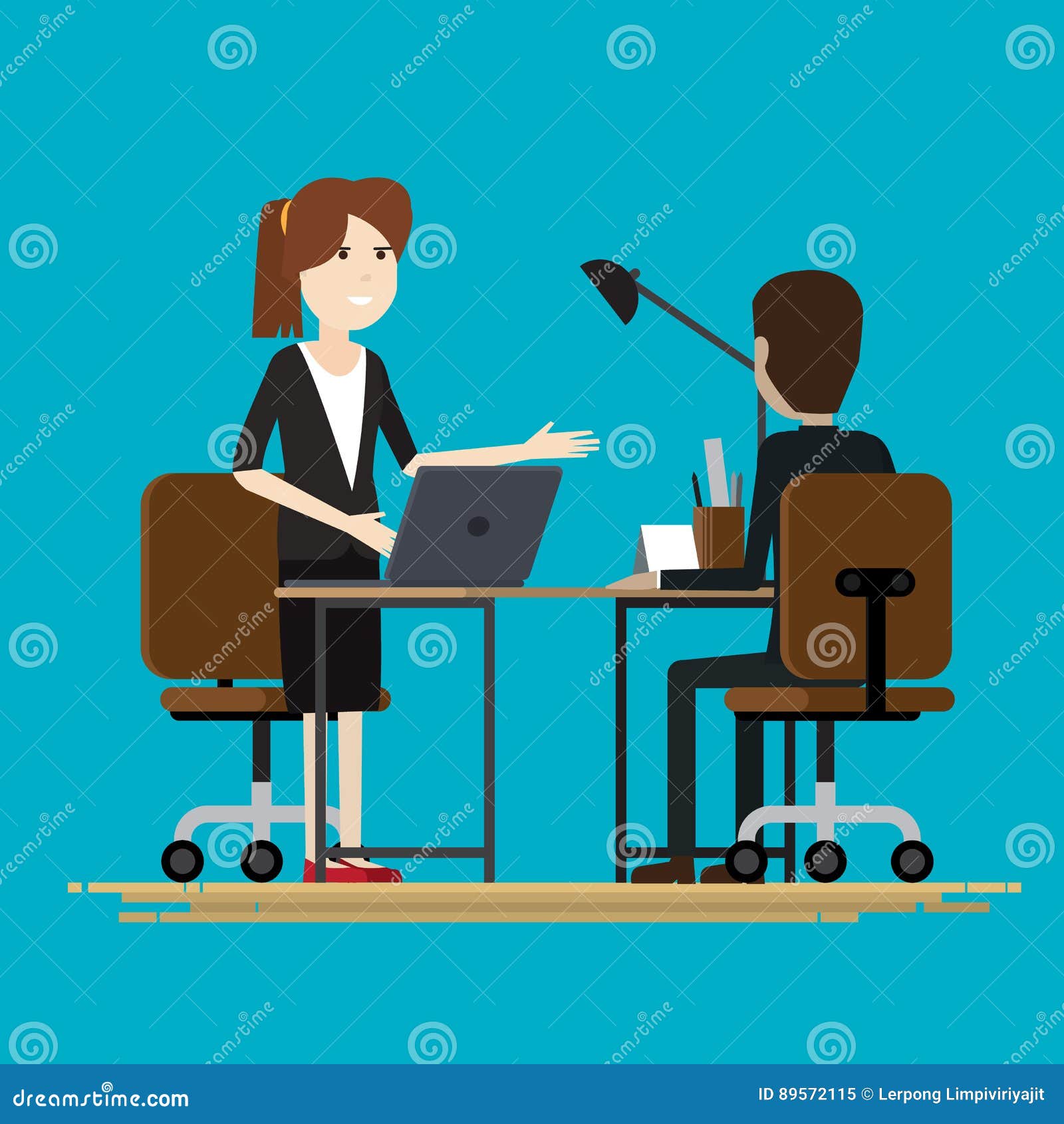 Business Two People Talking Partners Stock Vector - Illustration of ...