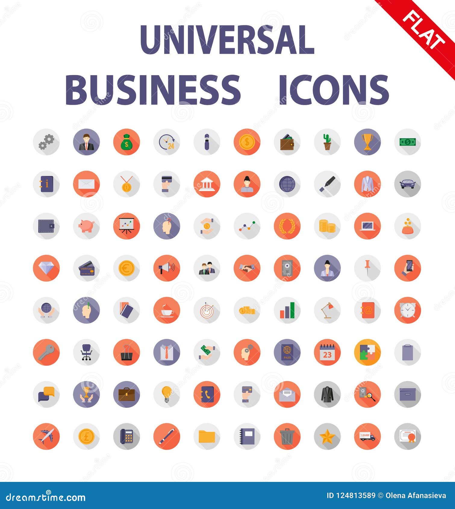 Business. Universal Icons. Vector. Flat. Stock Illustration ...