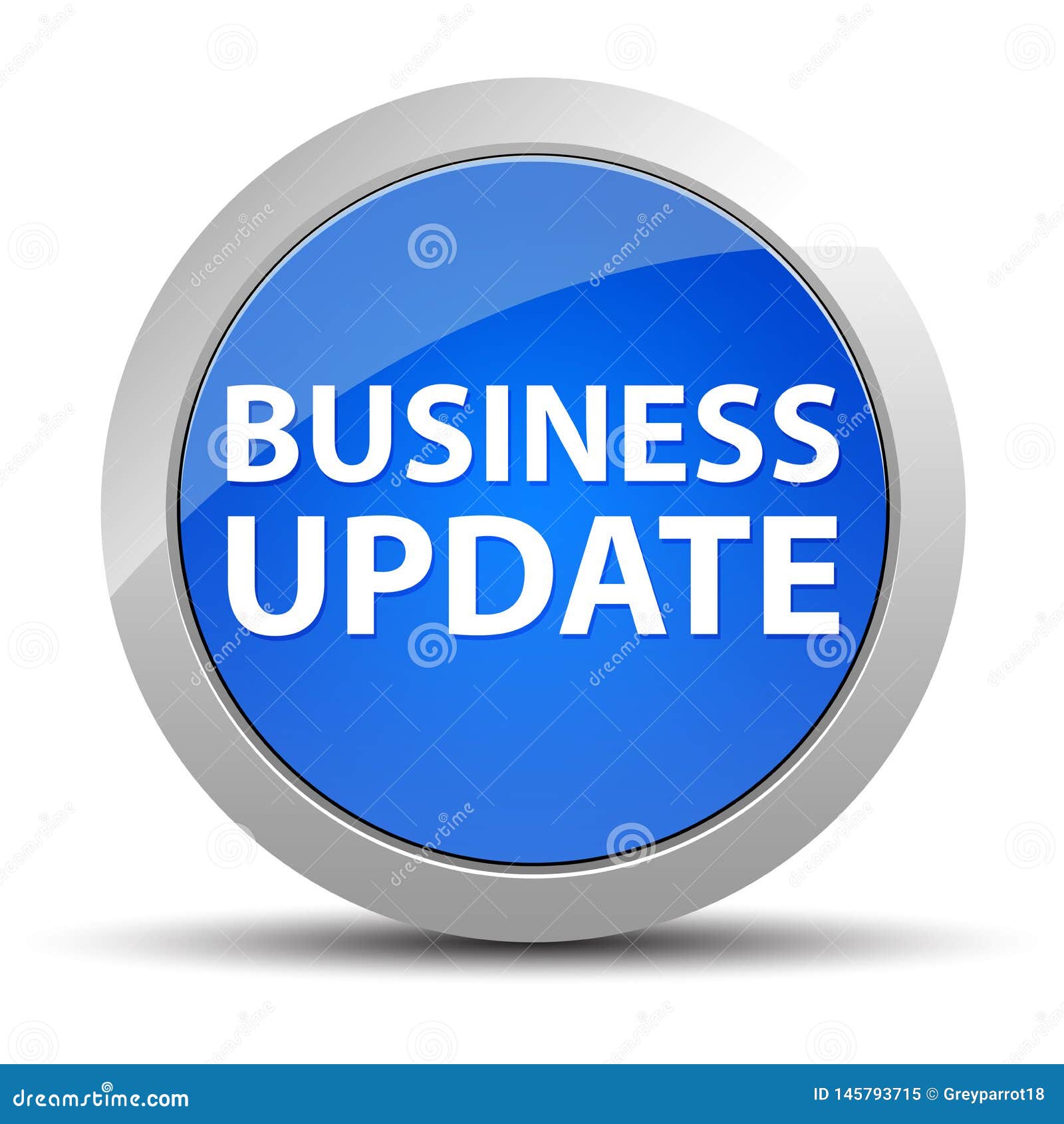 Business Update Blue Round Button Stock Illustration - Illustration of ...