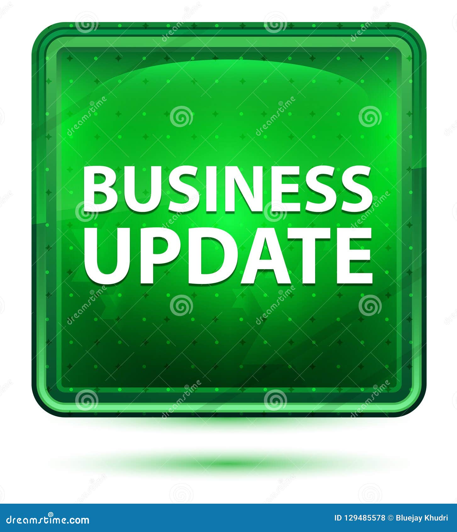 Business Update Neon Light Green Square Button Stock Illustration ...