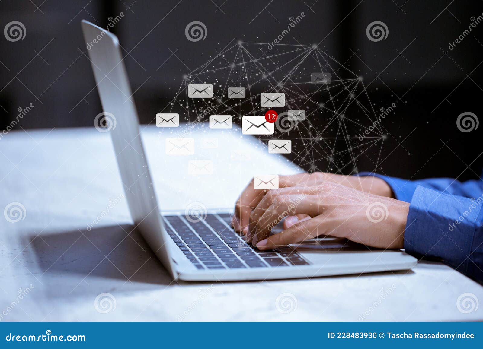 Business Using Laptop,with Email Icon,email Inbox Electronic ...