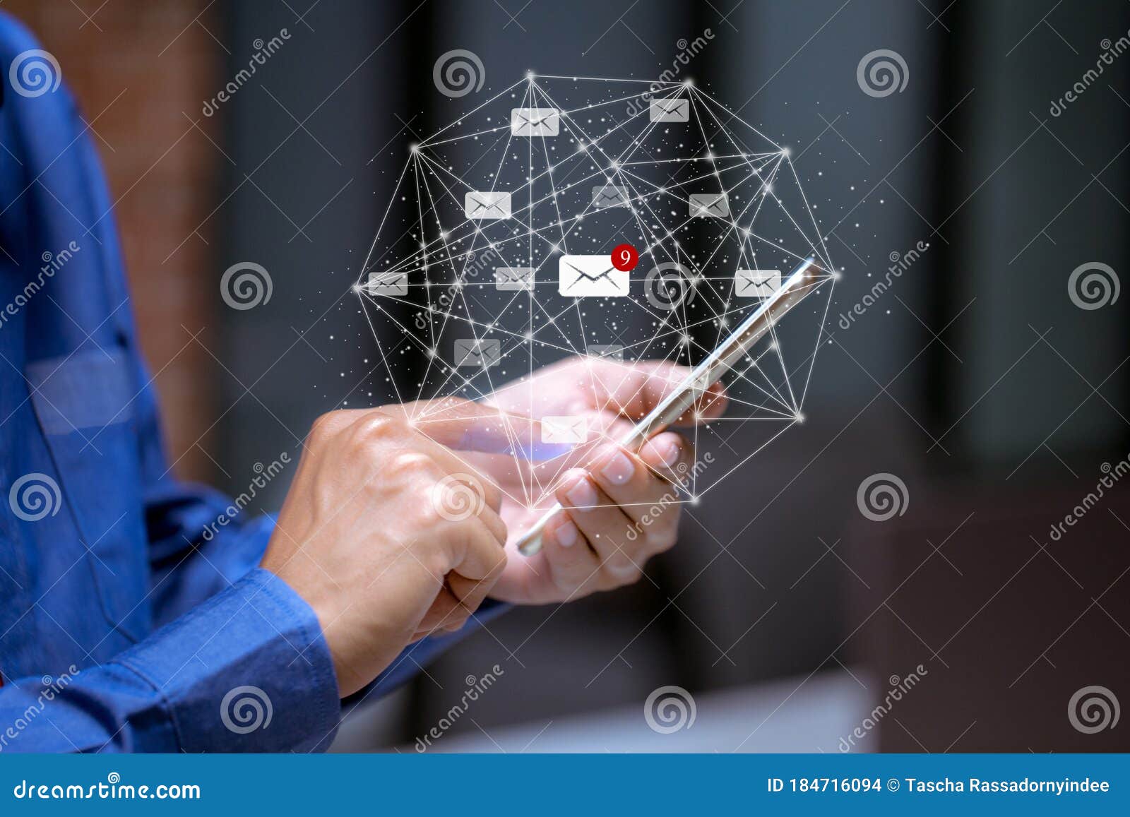 Business Using Smartphone,with Email Icon,email Inbox Electronic ...