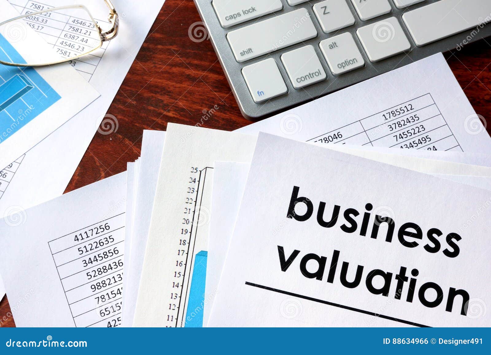 Business Valuation Written in a Document. Stock Photo - Image of ...
