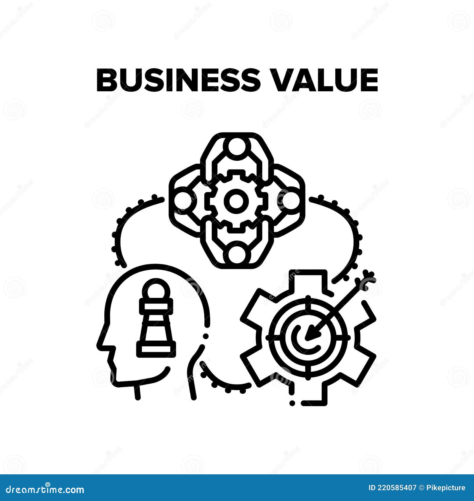 Business Value Increasing Vector Black Illustration Stock Vector ...