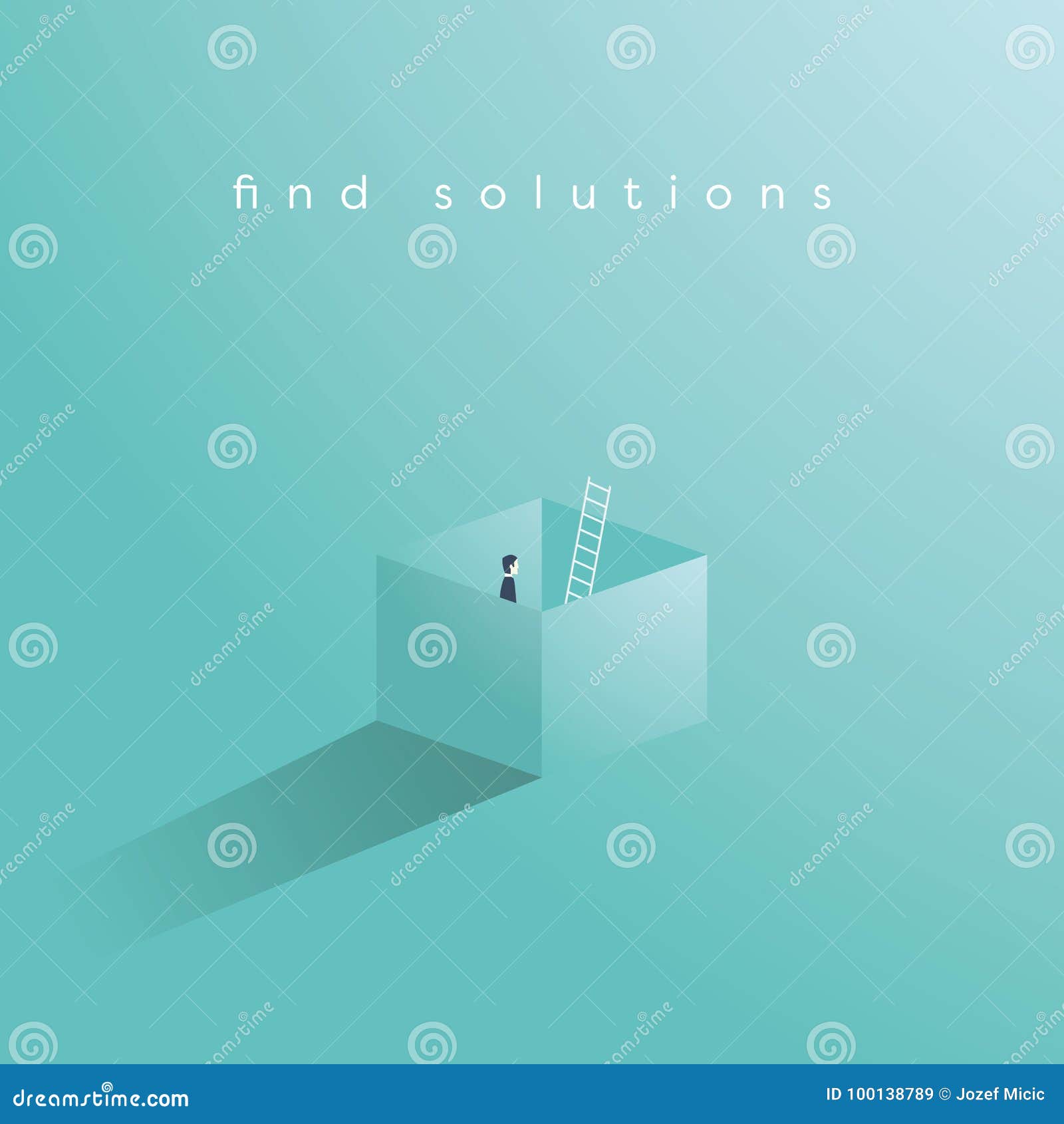 Business Vector Concept of Finding Solution by Thinking Outside the Box ...
