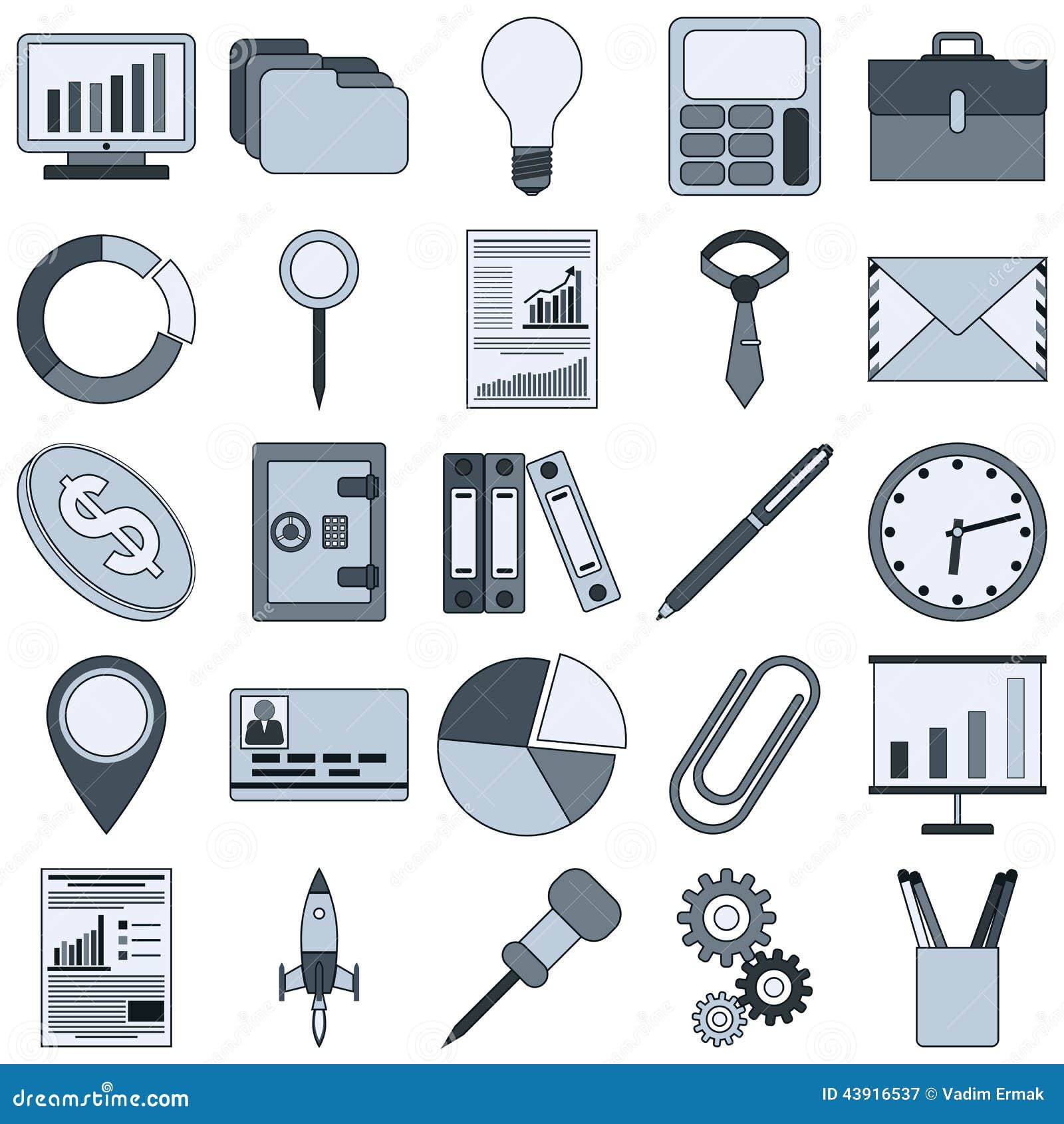 Business vector icons stock vector. Illustration of graphic - 43916537