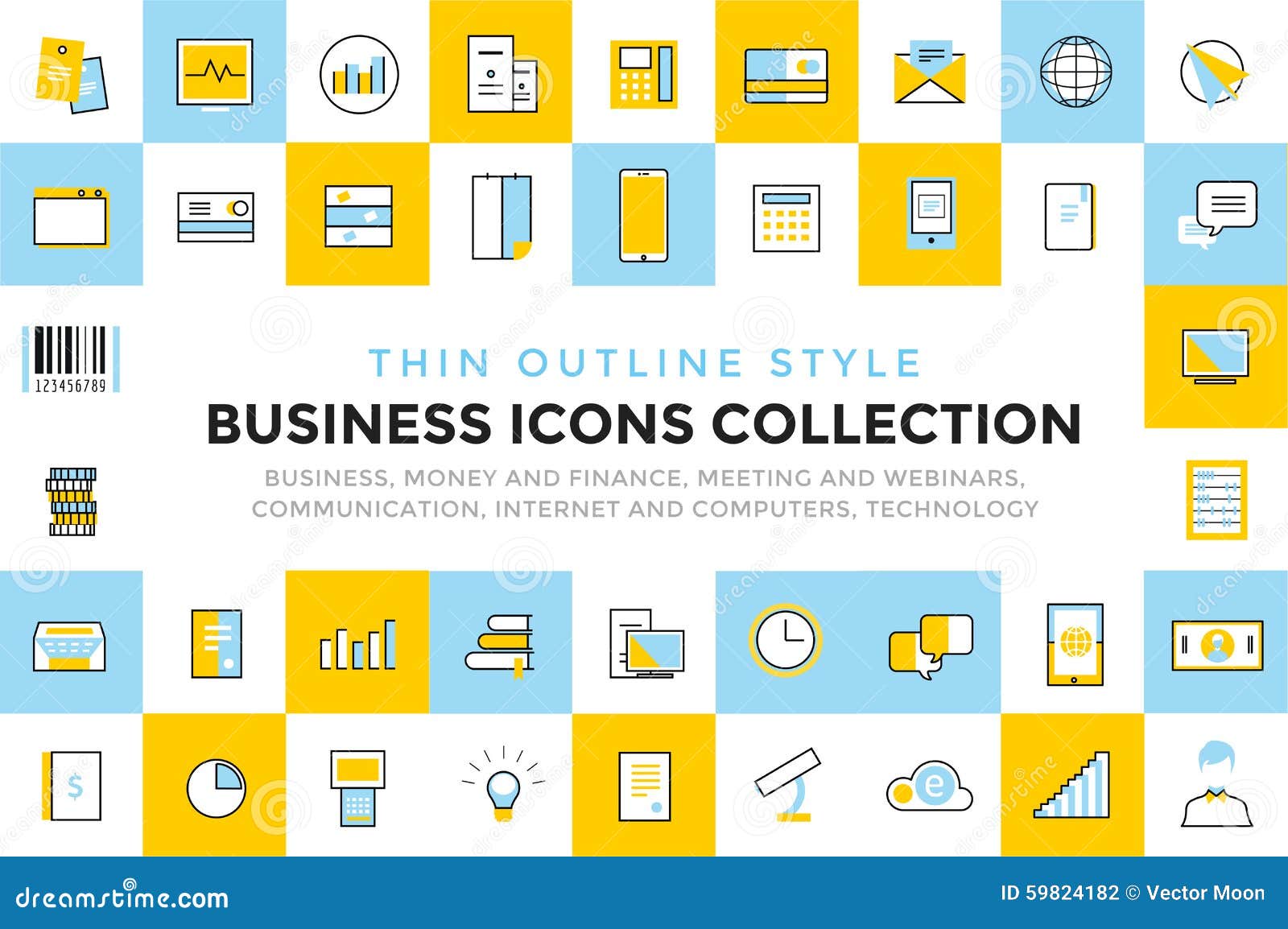 Business Vector Icons Set Bundle. Communication Stock Vector ...
