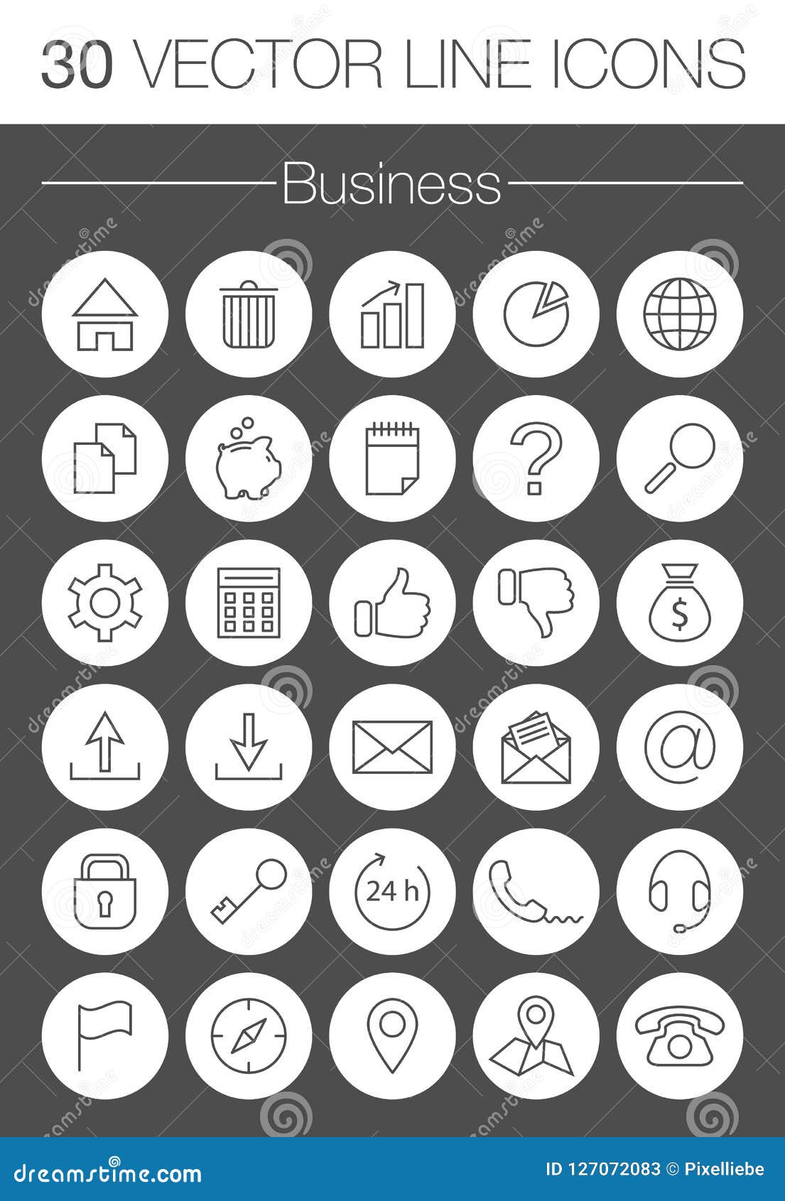 Business Vector Icons Set Symbols Stock Illustration - Illustration of ...