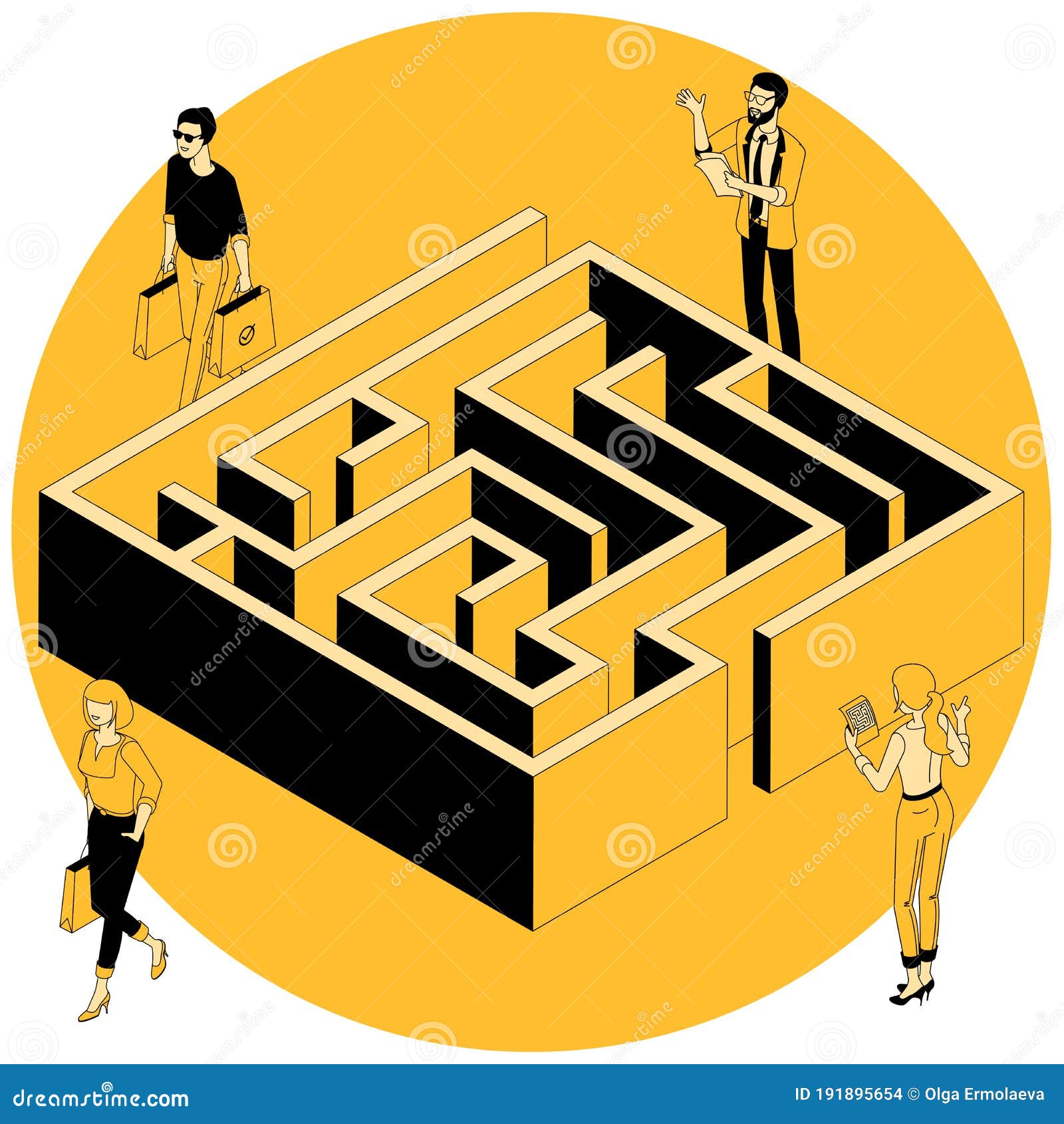 Business Vector Maze Concept Stock Vector - Illustration of management ...