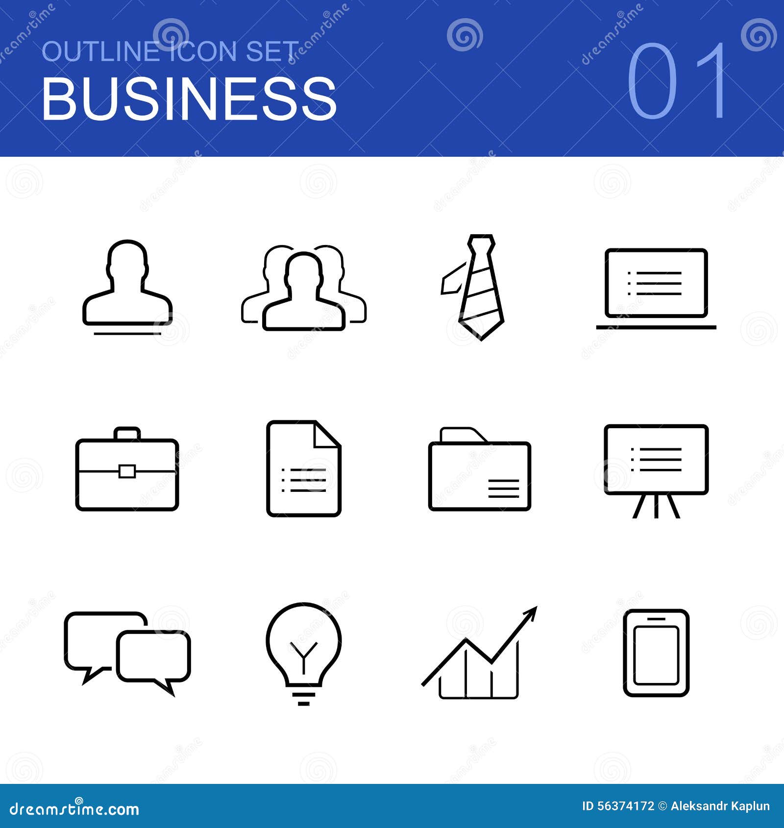 Business Vector Outline Icon Set Stock Vector - Illustration of dialog ...