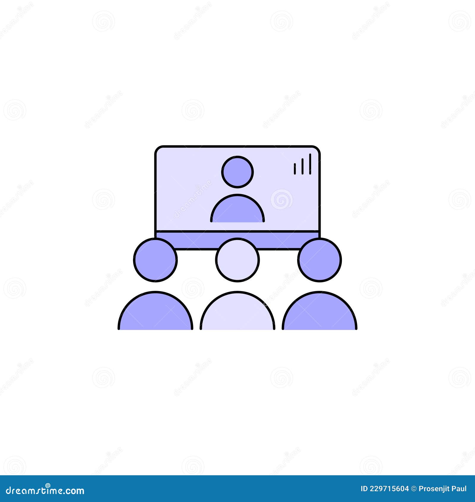 Business Video Conference Meeting Icon Vector Stock Vector ...