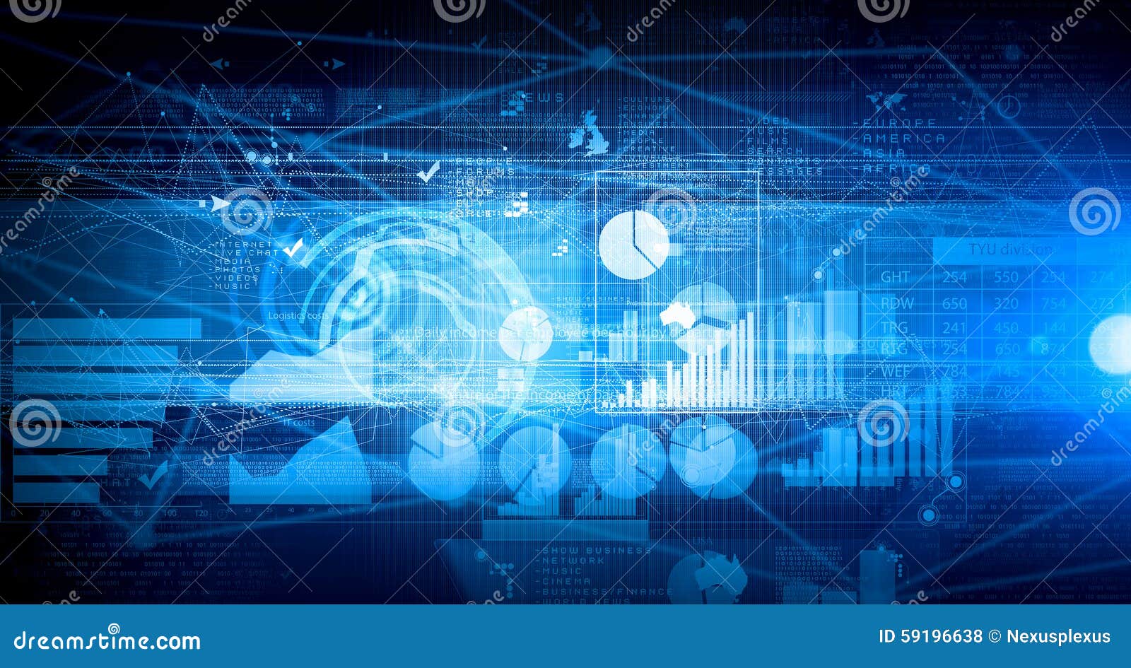 Business virtual panel stock illustration. Illustration of blue - 59196638