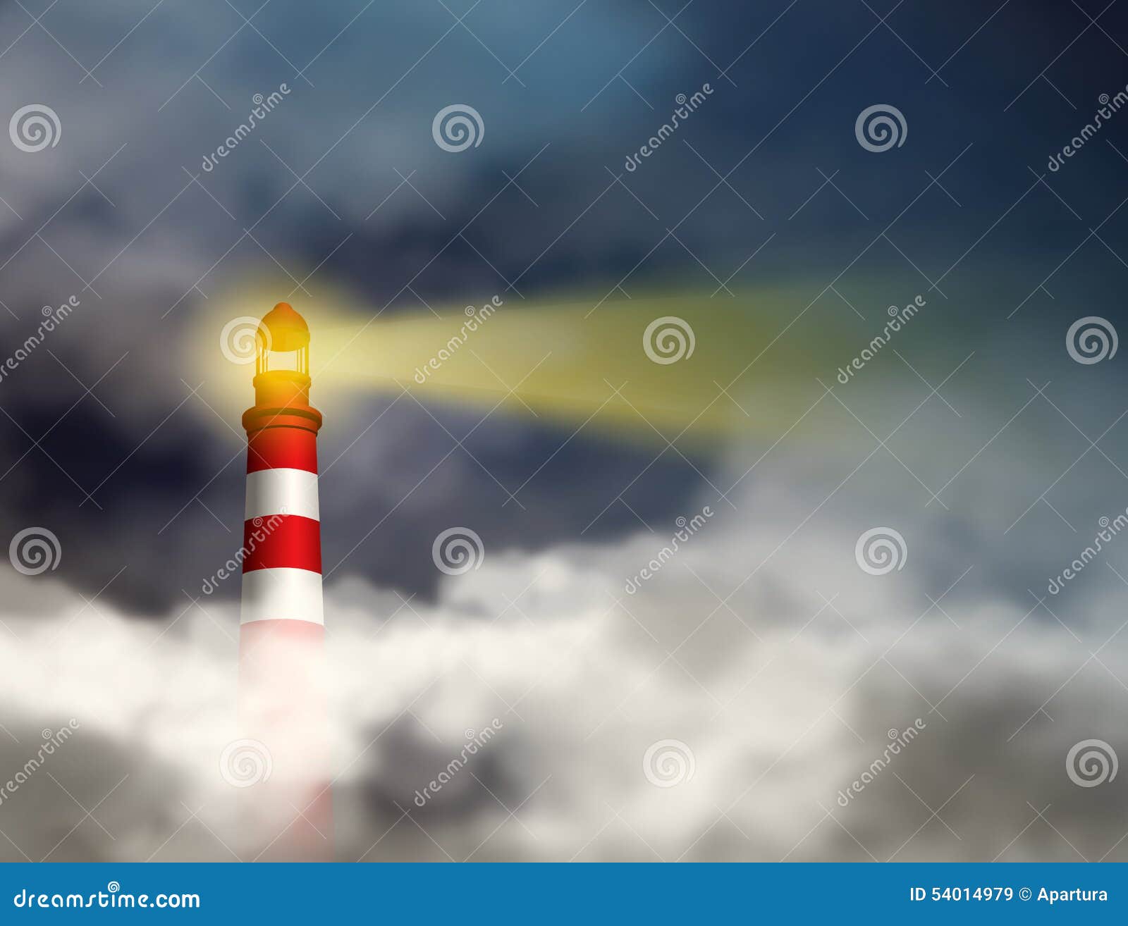 Lighthouse Gives Hope Vision and Guidance Stock Image - Image of clouds ...