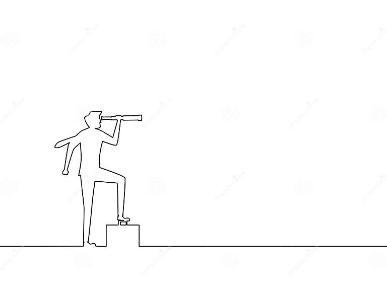 Business Vision. Draw a Continuous Line of Business Leaders Looking ...